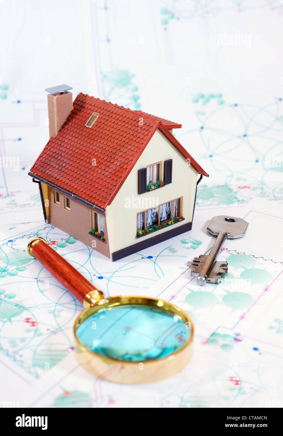 Two-storeyed small house Stock Photo - Alamy