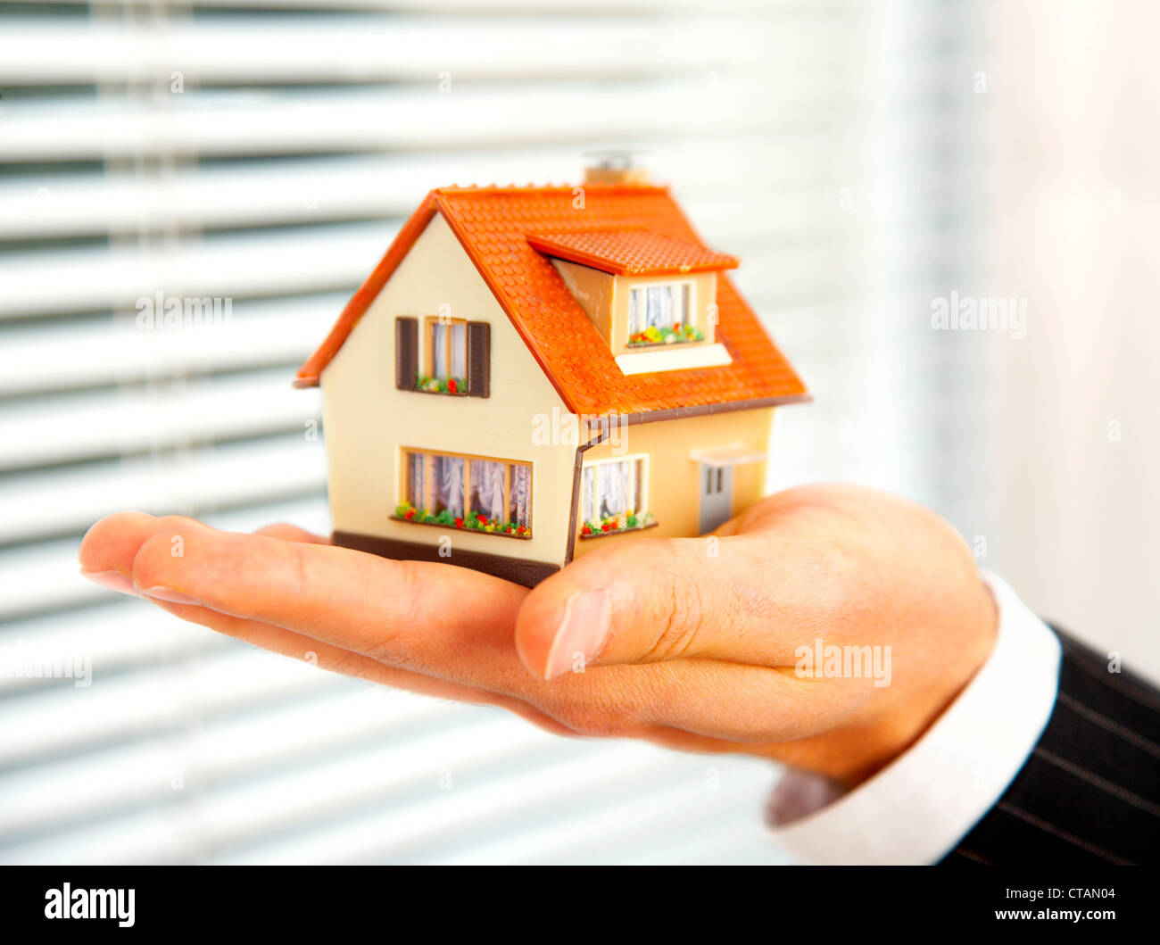 The house in human hands Stock Photo - Alamy