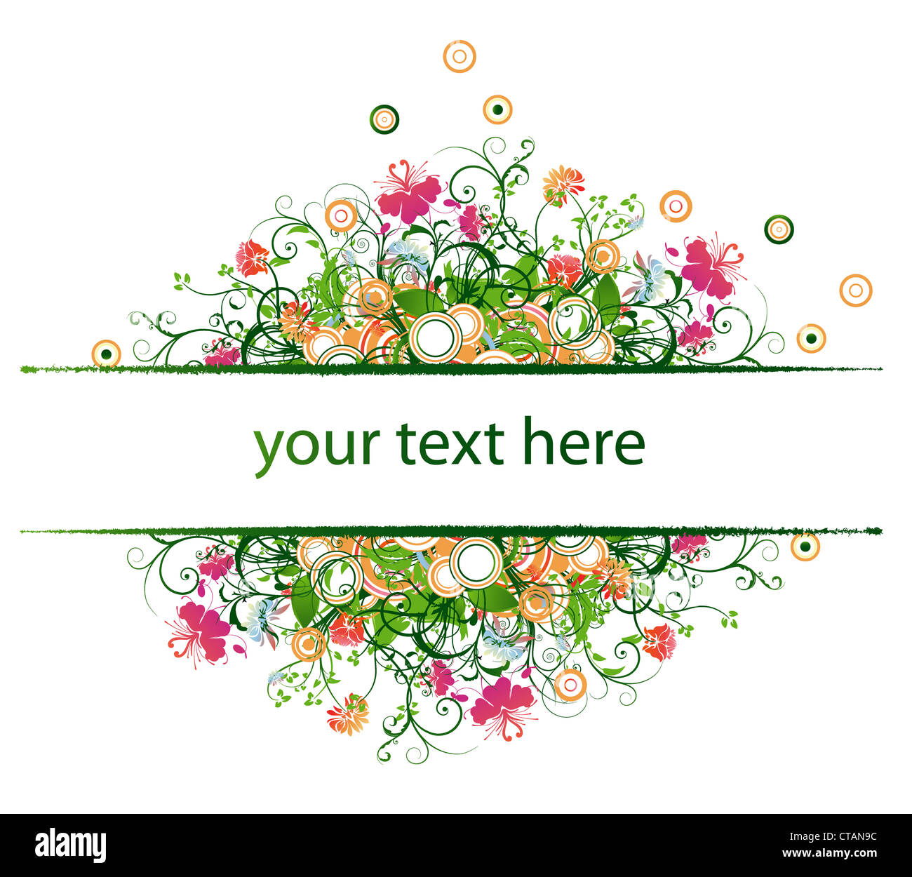abstract illustration of a frame with floral Stock Photo - Alamy