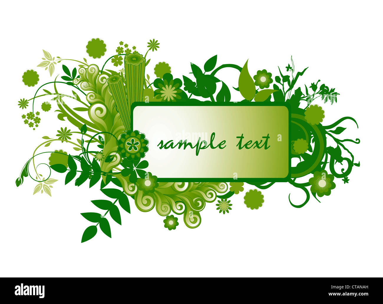 spring floral frame vector illustration Stock Photo - Alamy