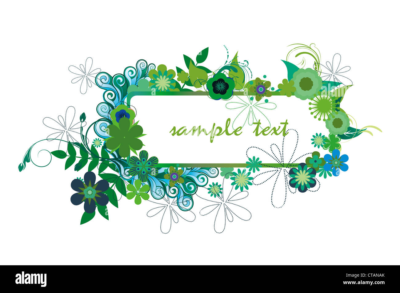 spring floral frame vector illustration Stock Photo - Alamy