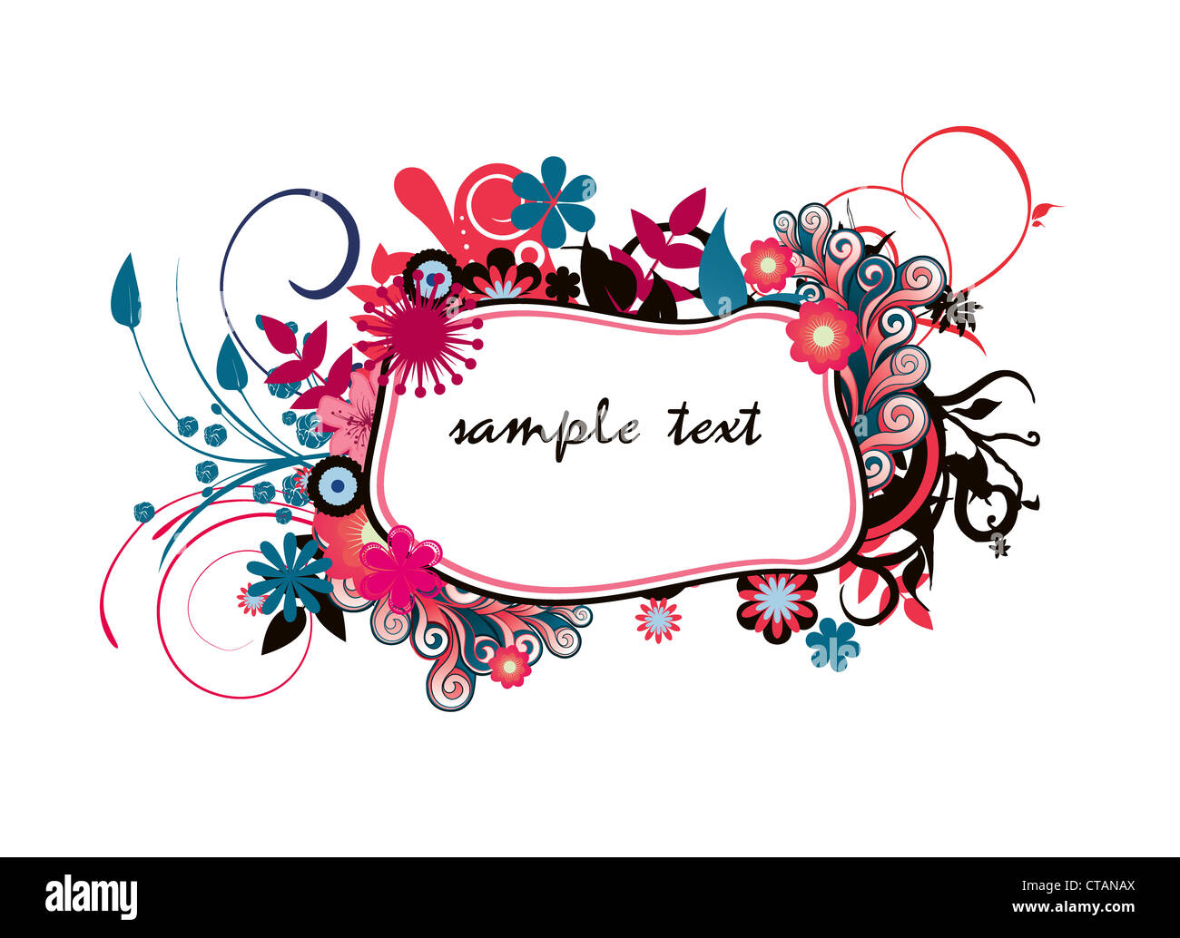 spring floral frame vector illustration Stock Photo - Alamy