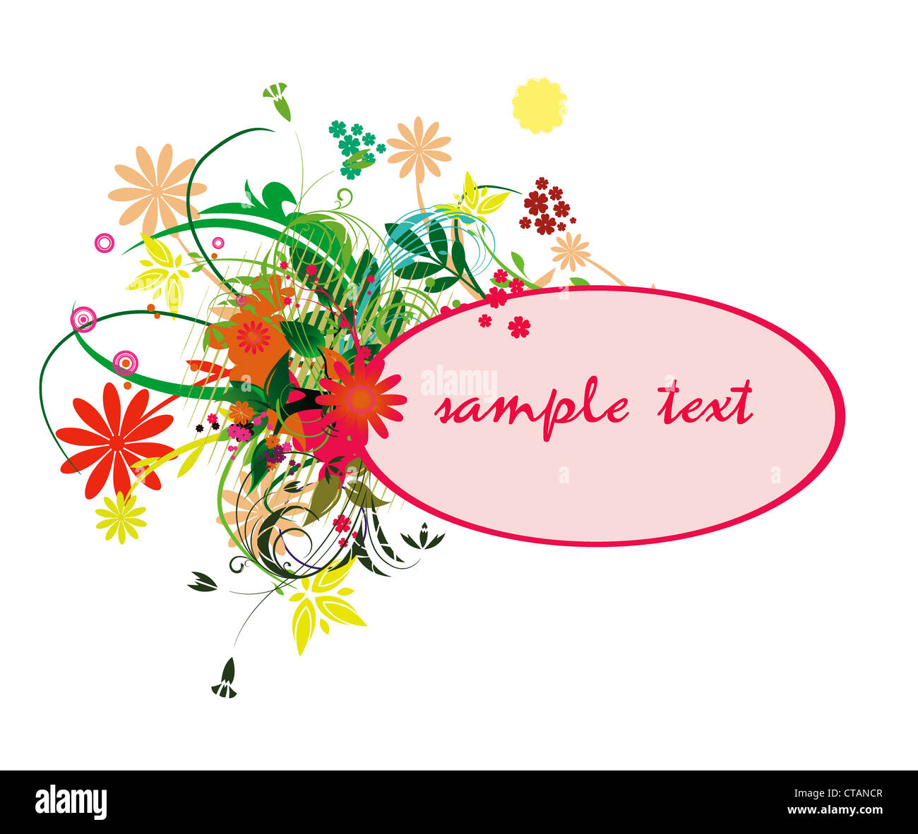 spring floral frame vector illustration Stock Photo - Alamy