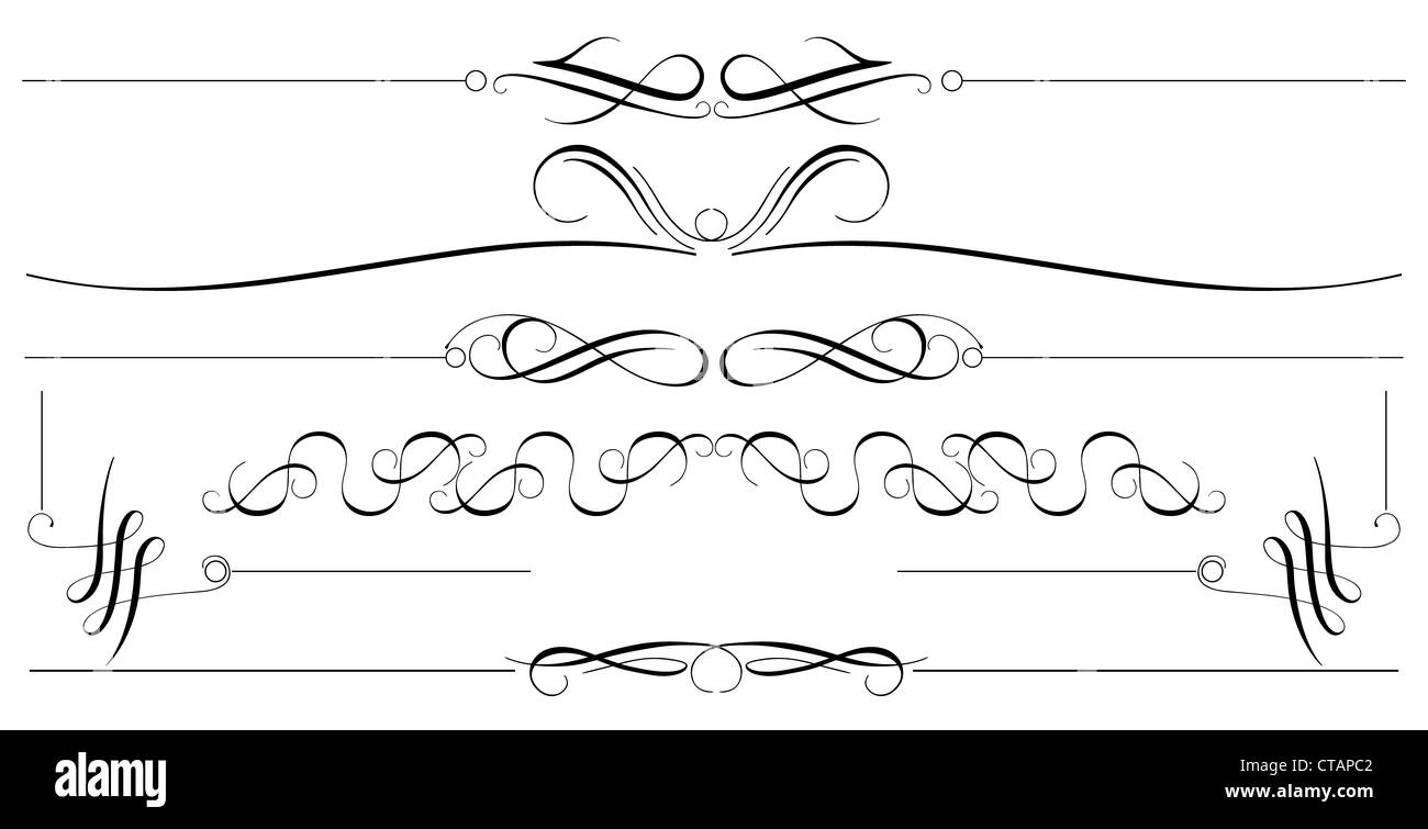 set of vintage design elements vector illustration Stock Photo - Alamy