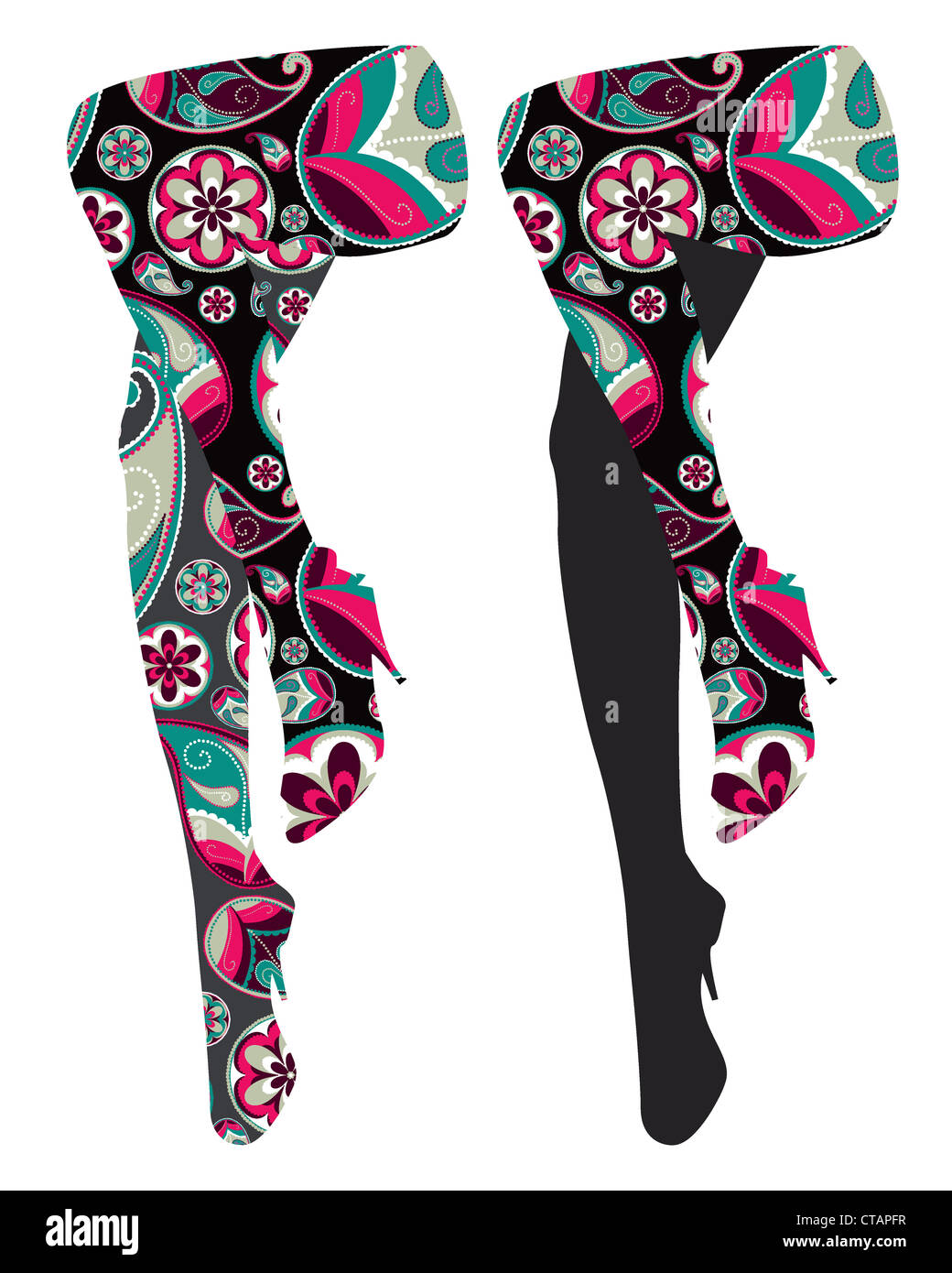 stylized woman legs vector illustration Stock Photo - Alamy