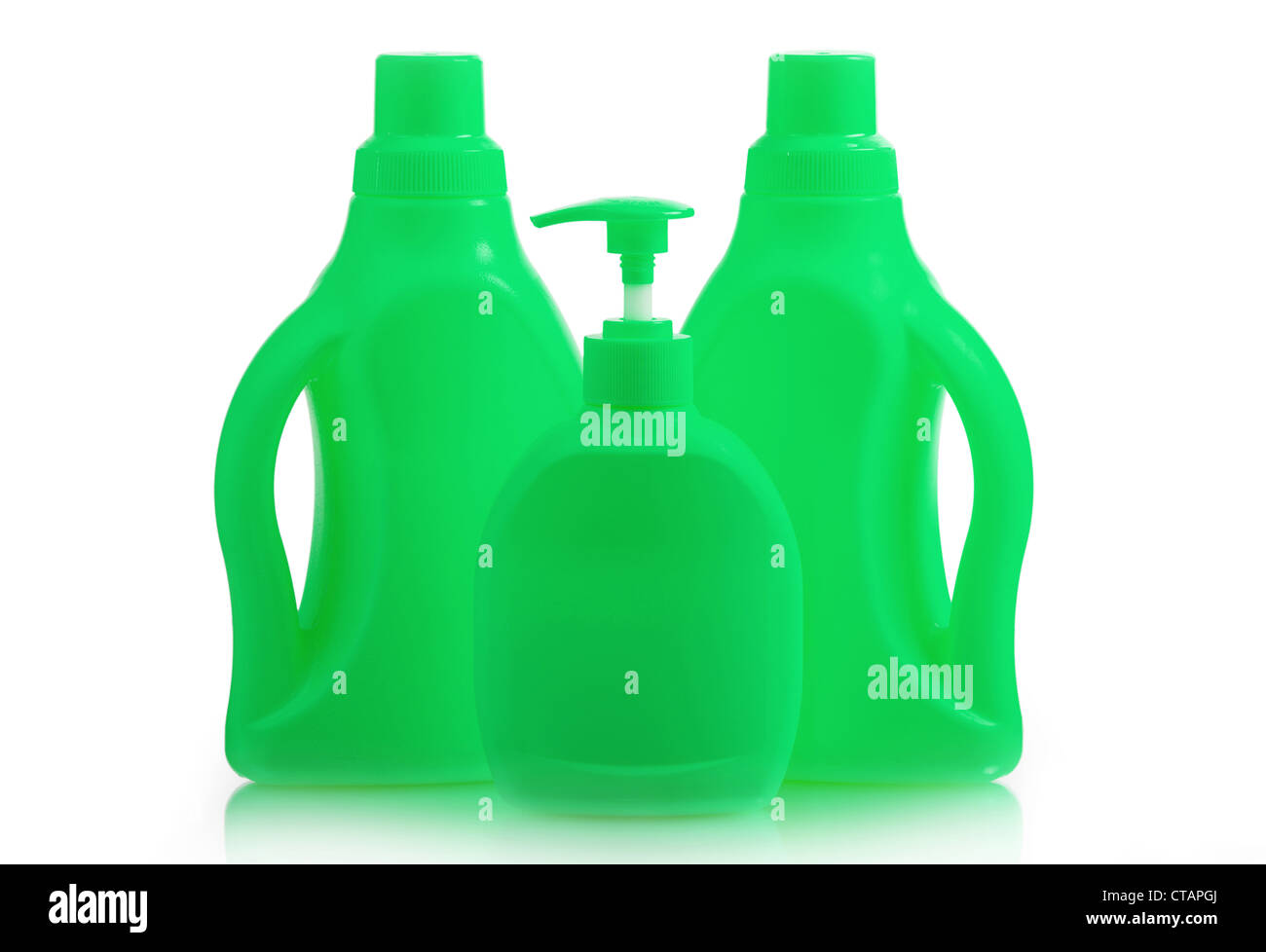 Colored plastic bottles isolated on white background Stock Photo - Alamy