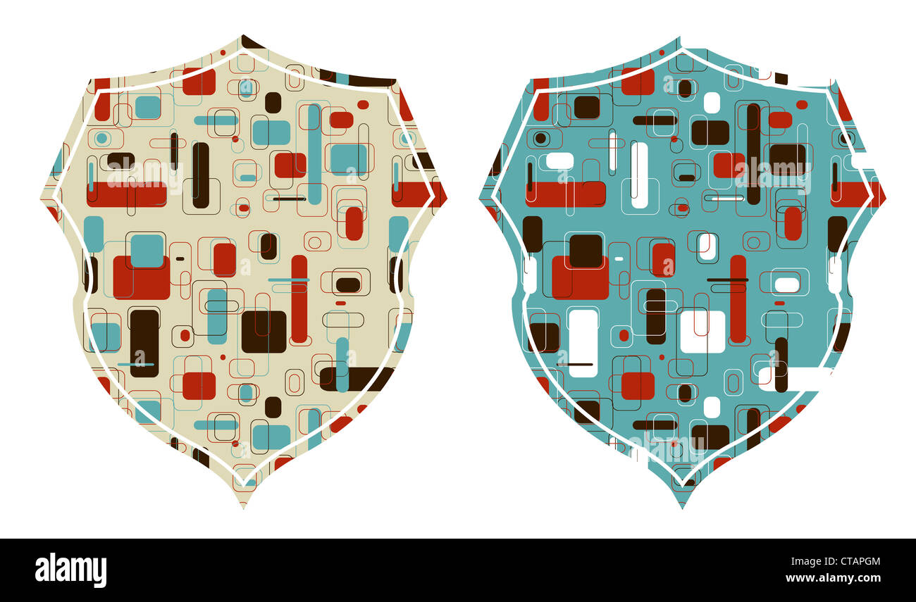 vector illustration of a retro shield Stock Photo - Alamy