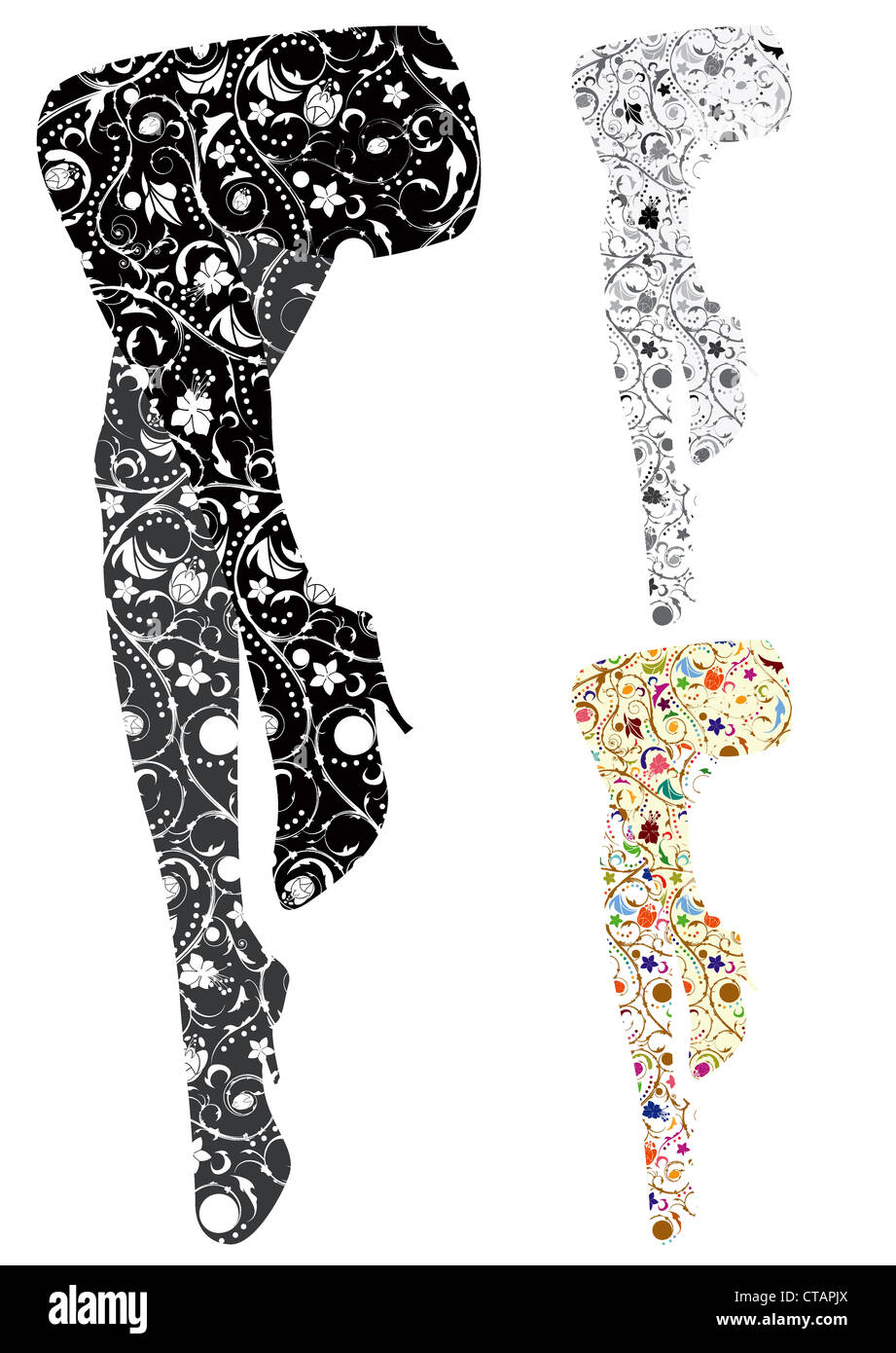 stylized woman legs vector illustration Stock Photo - Alamy