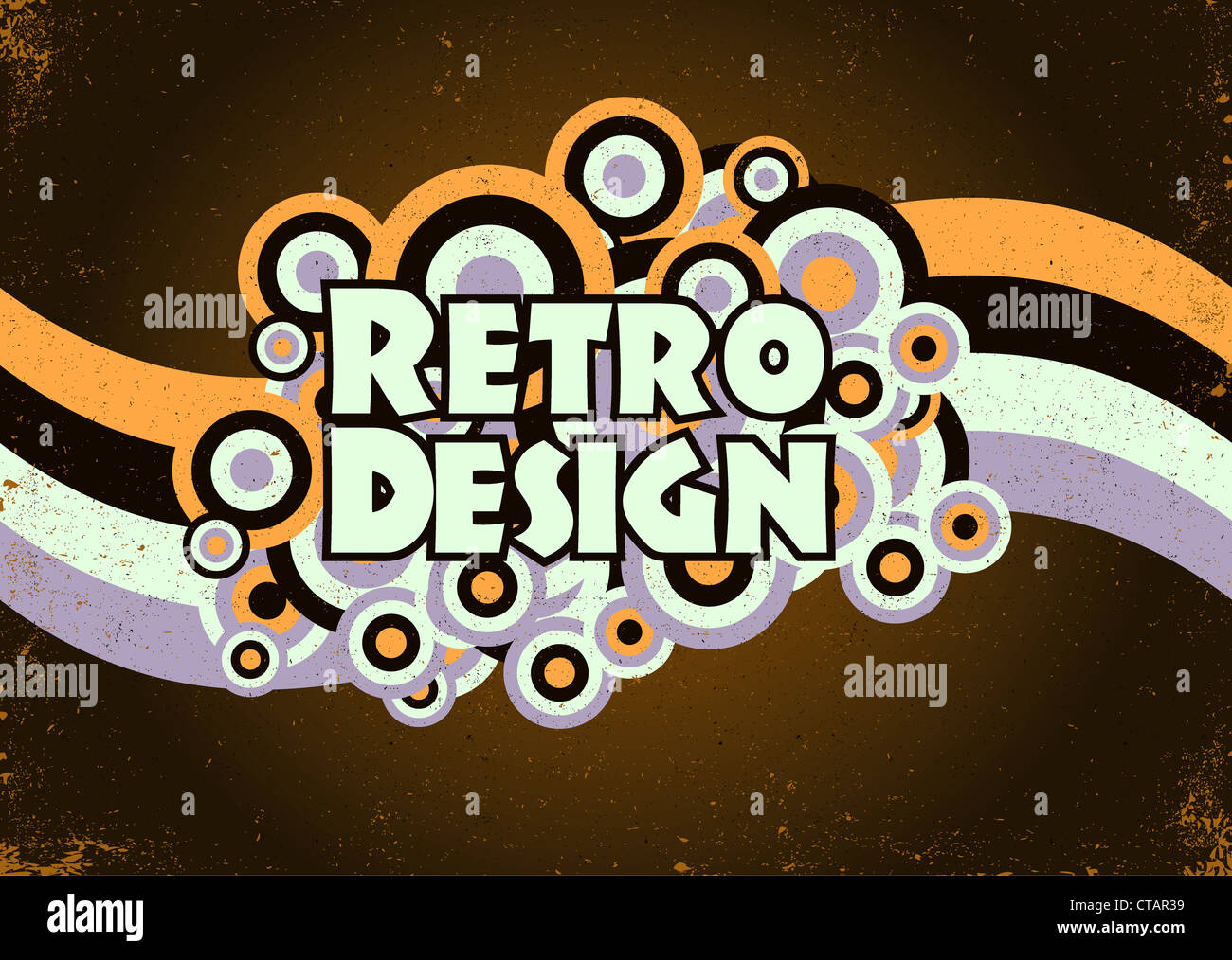 vector retro poster with circles Stock Photo - Alamy