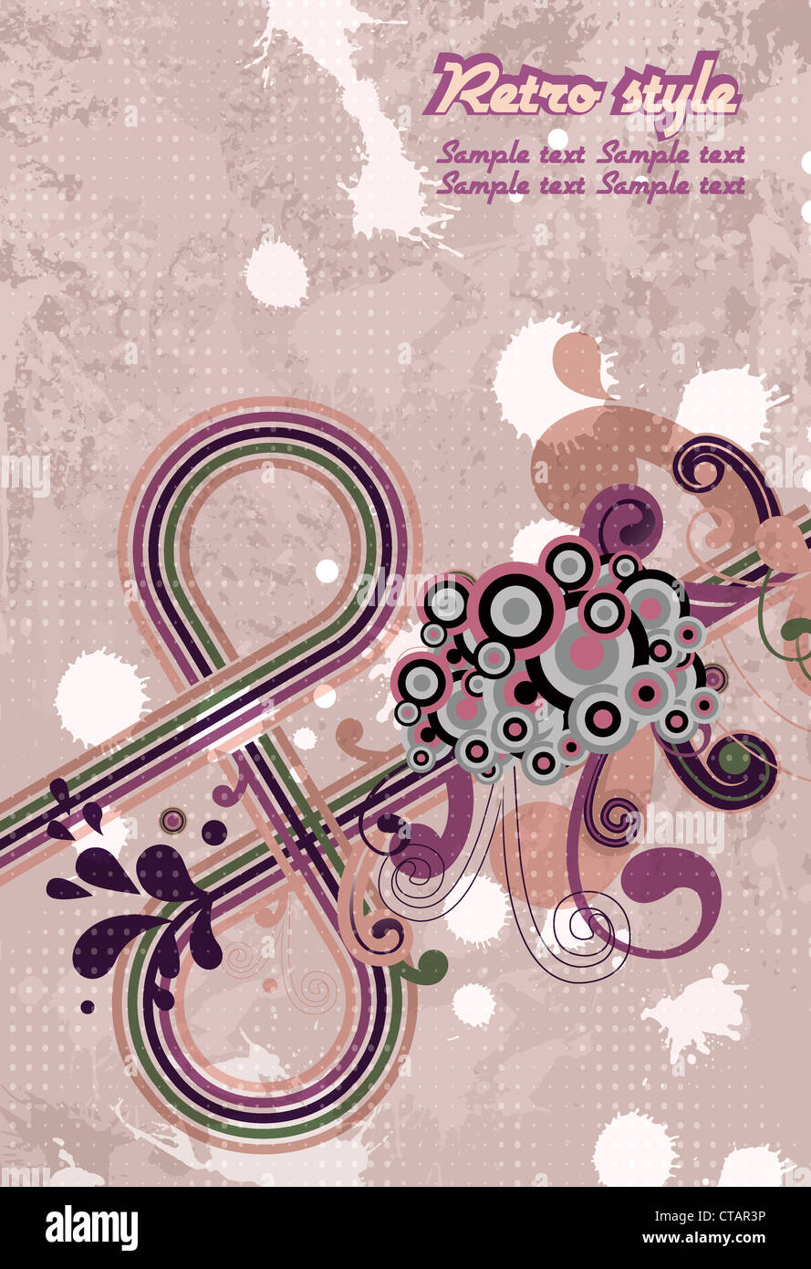 vector retro poster with wave Stock Photo - Alamy