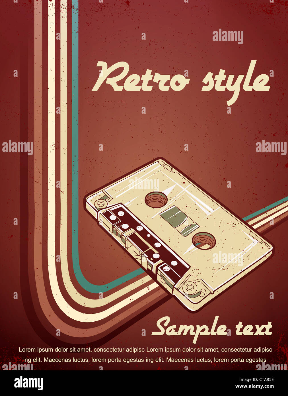 retro concert poster with cassette Stock Photo - Alamy