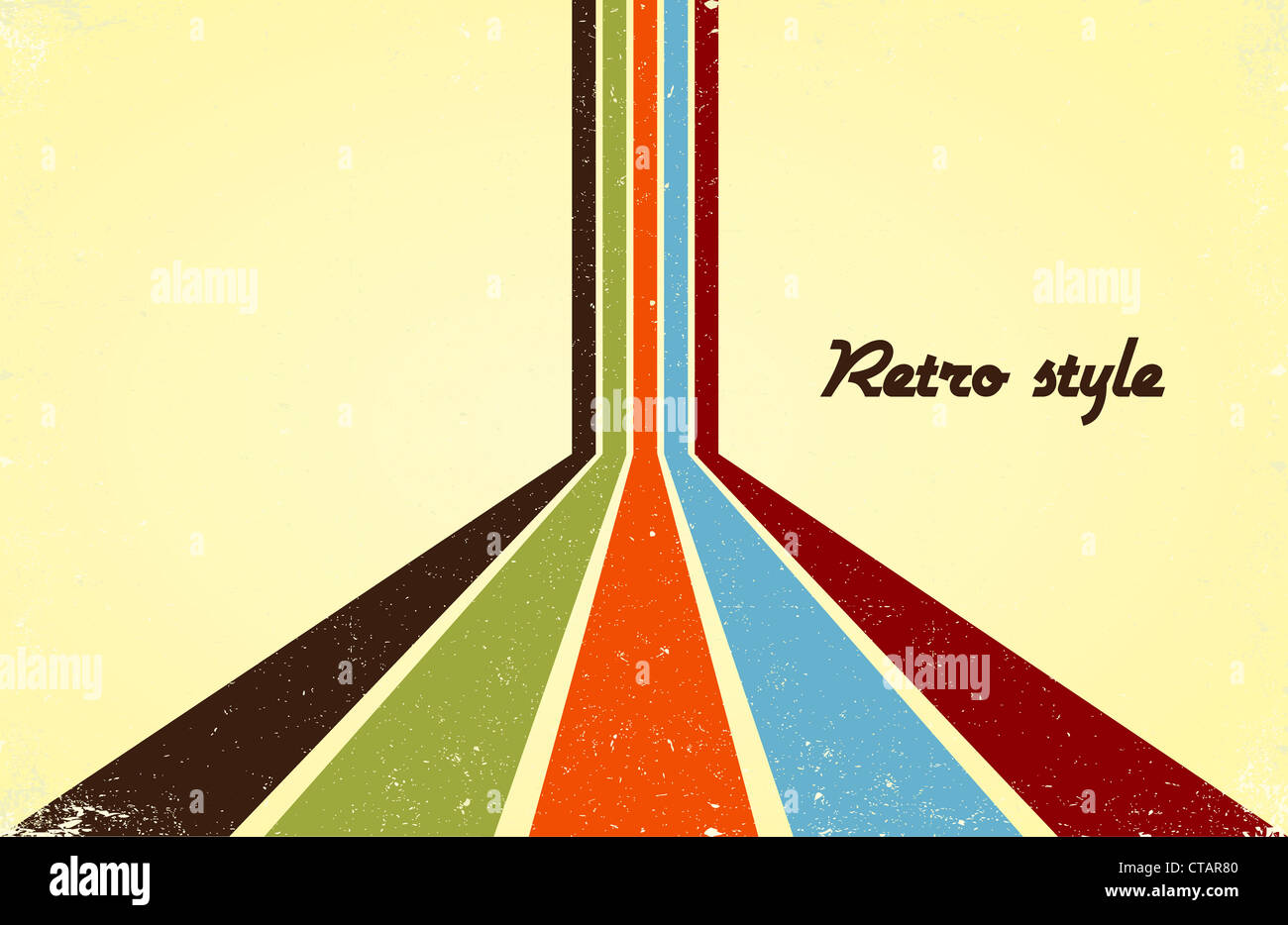 vector retro poster with wave Stock Photo - Alamy