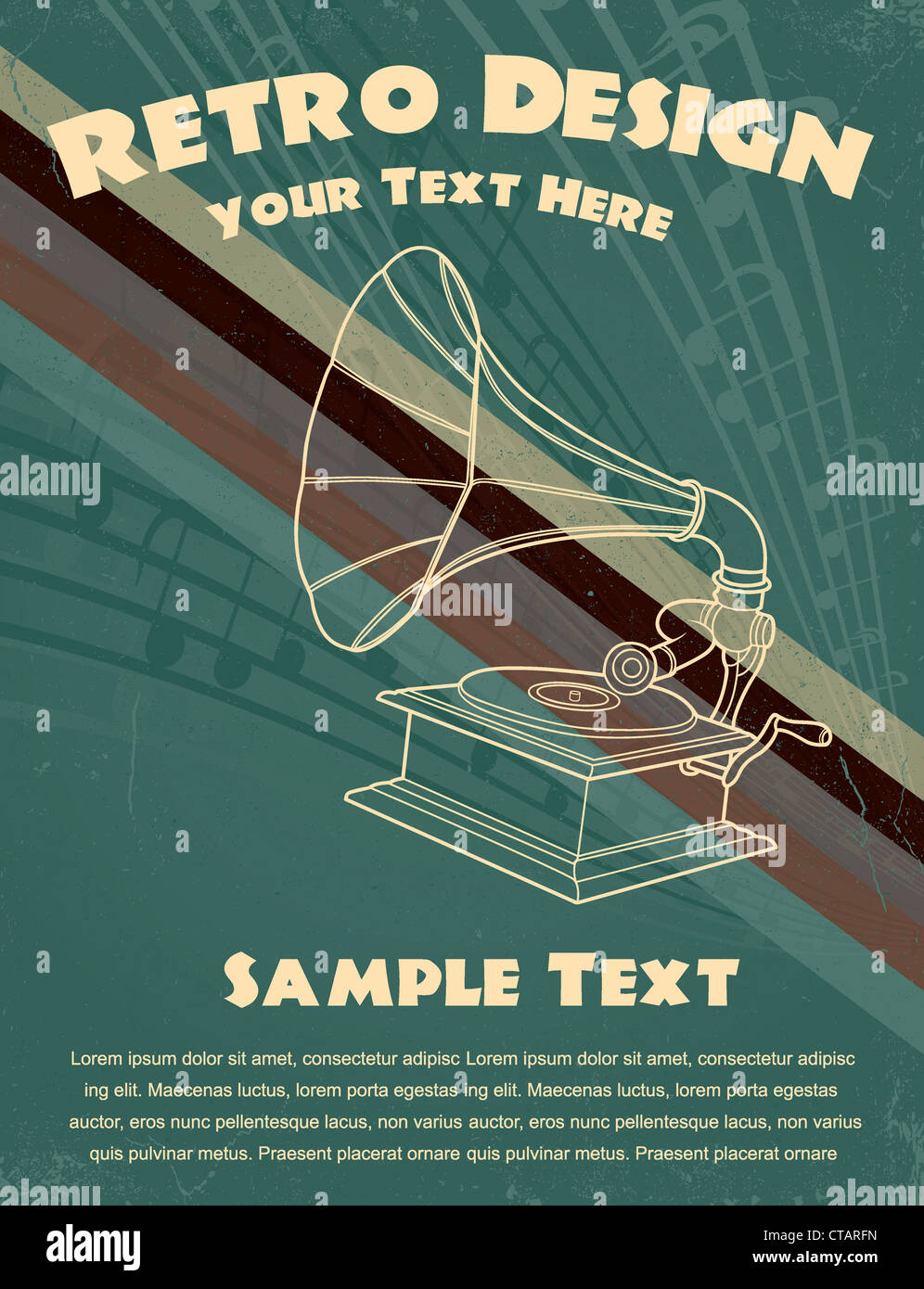 retro music poster vector illustration Stock Photo - Alamy