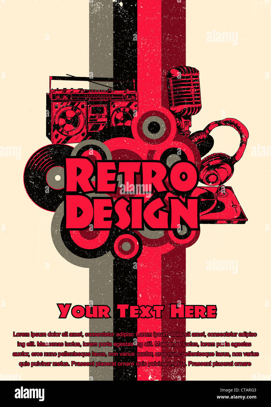 retro music poster vector illustration Stock Photo - Alamy