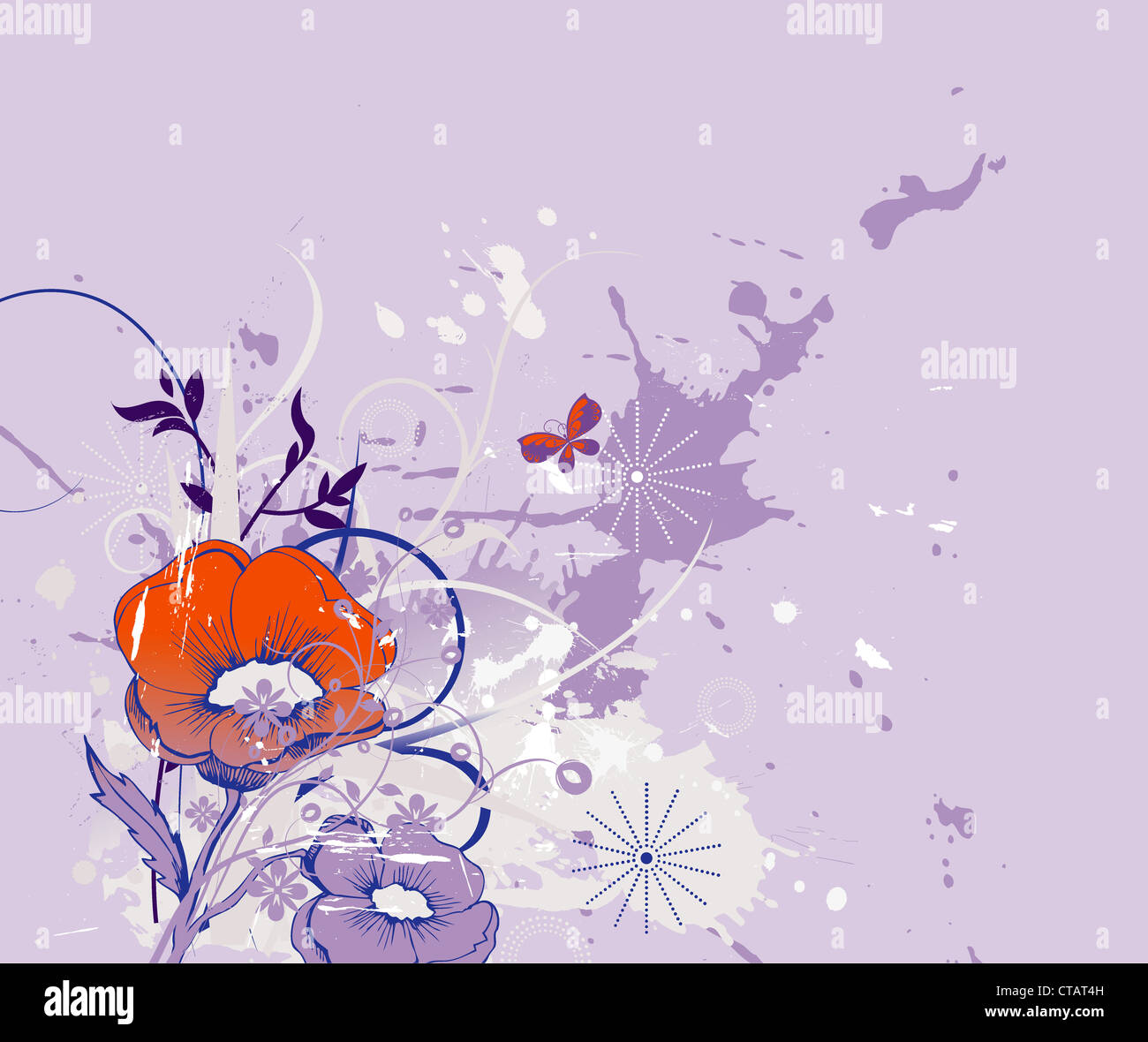 vintage floral background vector illustration Stock Photo - Alamy