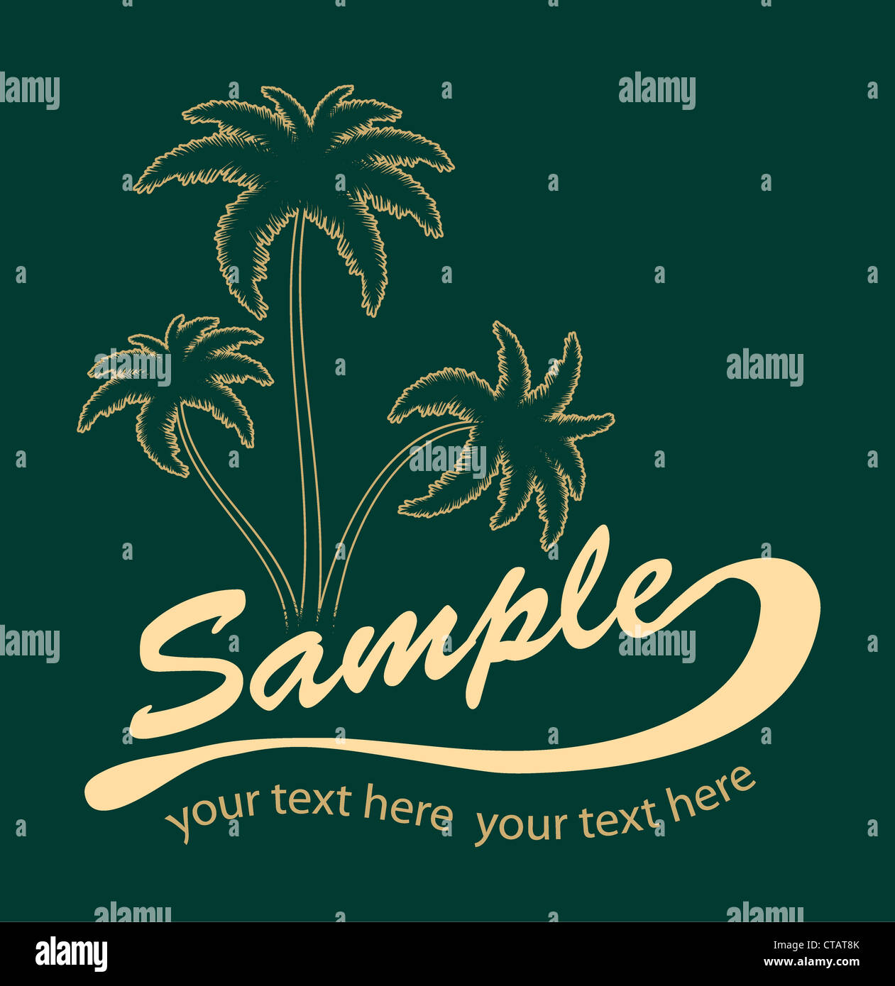 vector summer t-shirt design with palm trees Stock Photo - Alamy