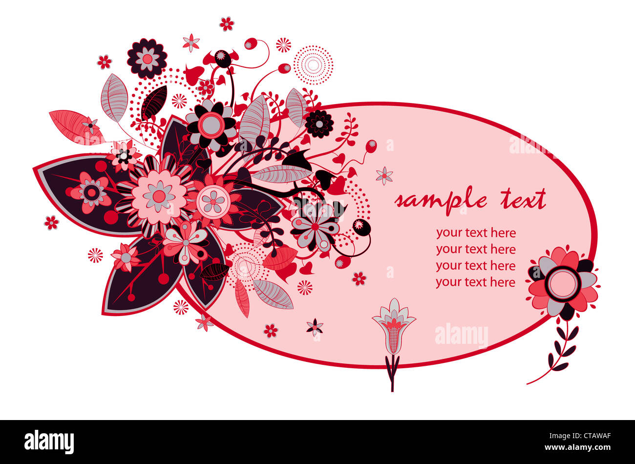 abstract floral frame vector illustration Stock Photo - Alamy