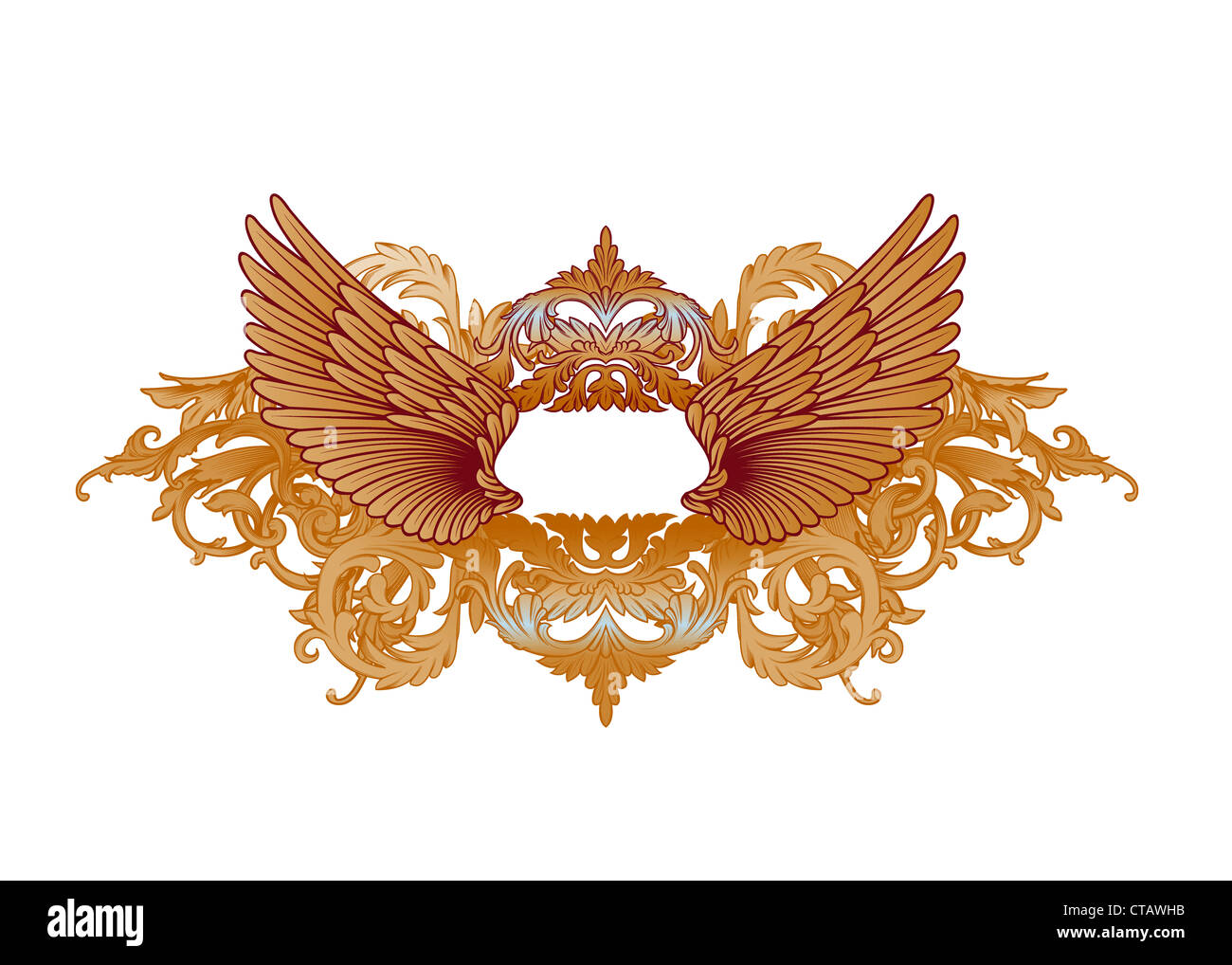 vector baroque emblem with wings Stock Photo - Alamy