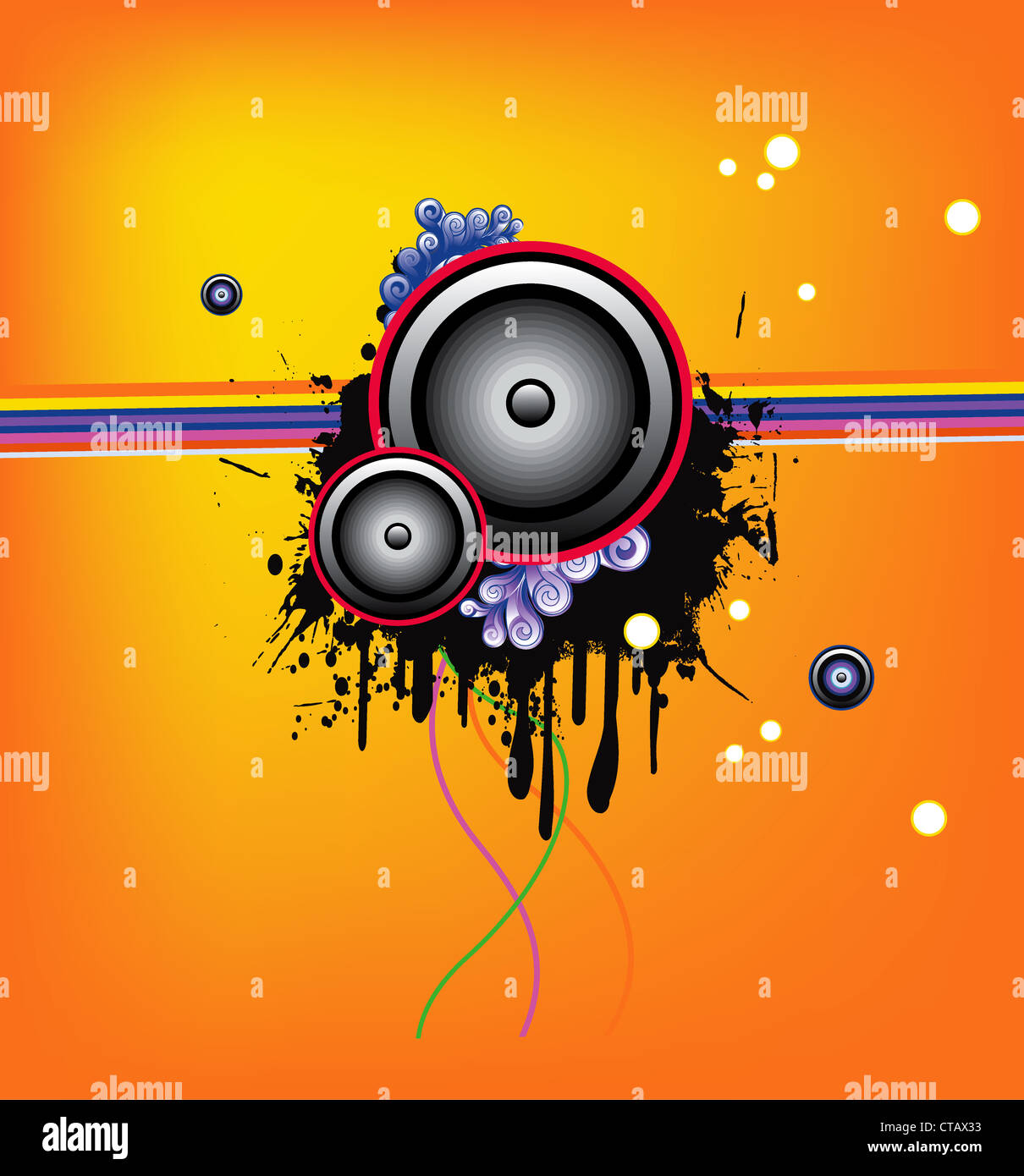 vector music wallpaper with speakers Stock Photo - Alamy