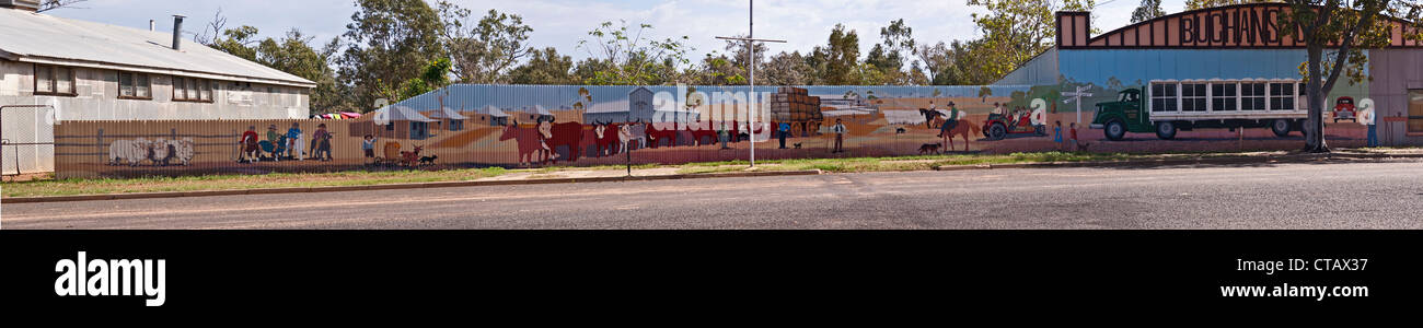 AUGATHELLA MURAL PANORAMIC, QUEENSLAND, AUSTRALIA Stock Photo - Alamy