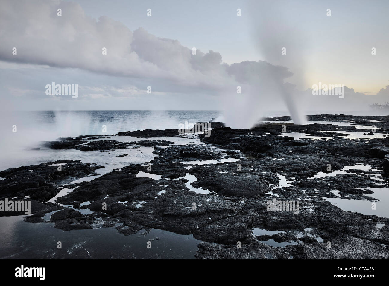 Alofaafa Blowholes, lava fields, south coast, Savaii, Samoa, Southern ...