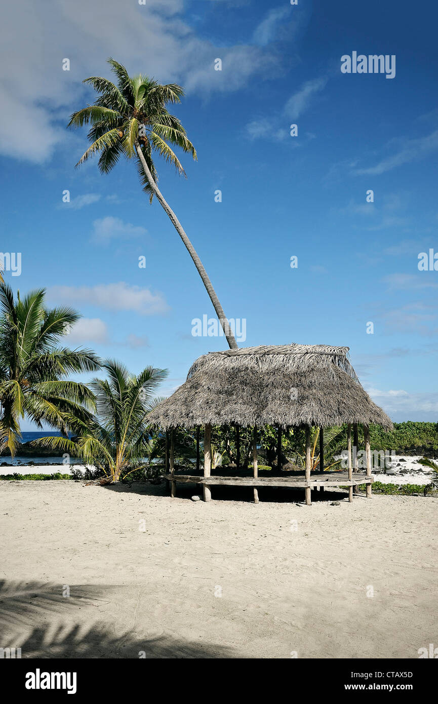 beach Fale, typical samoan accomodation without walls, Savaii, Samoa ...