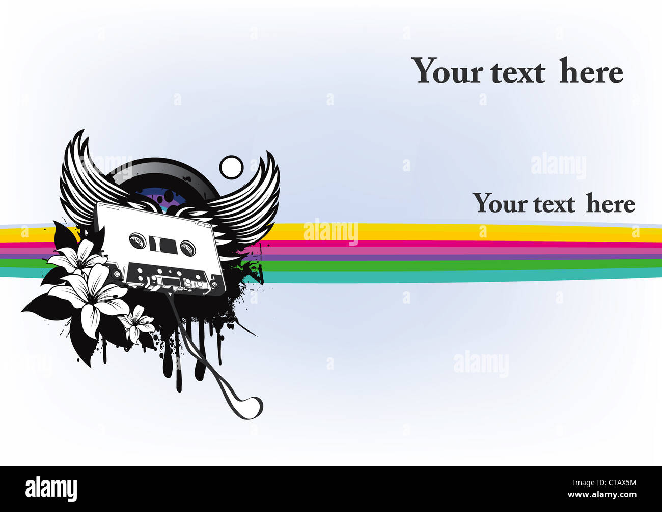 vector music wallpaper with cassette Stock Photo - Alamy