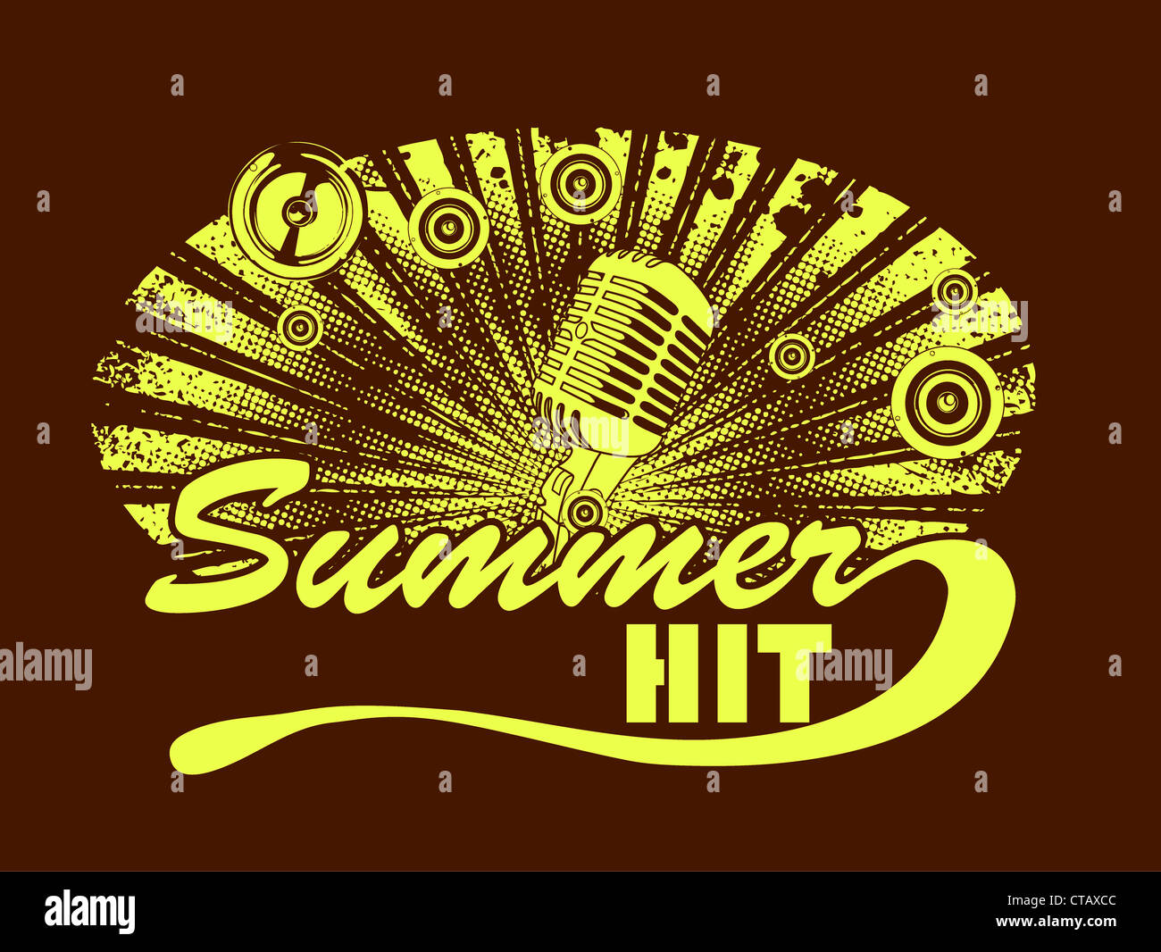 vector concert poster with microphone Stock Photo - Alamy