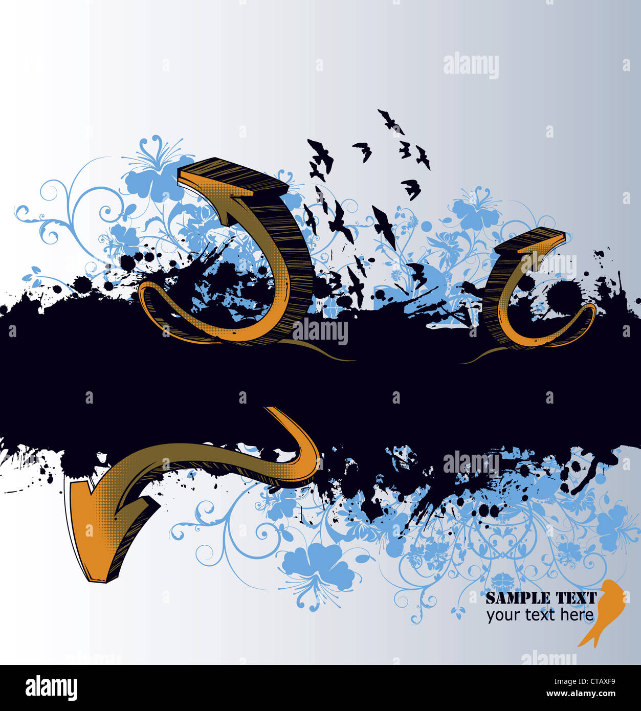 vector grunge background with 3d arrows Stock Photo - Alamy