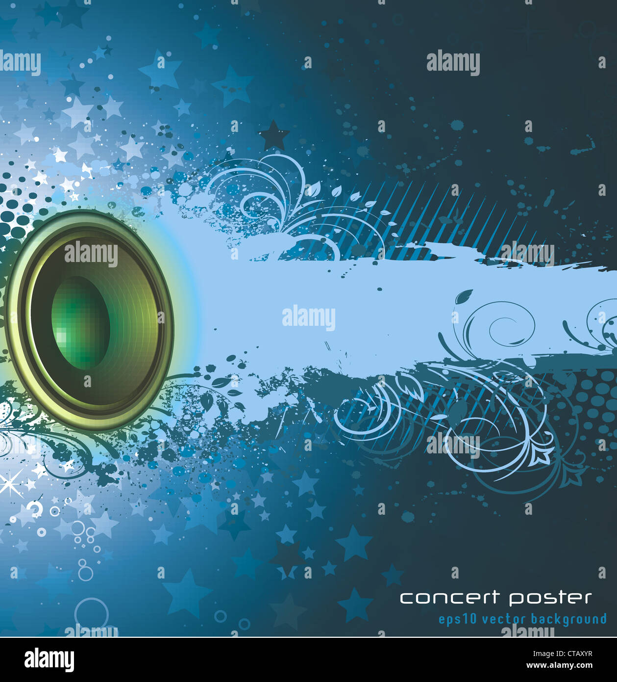 vector concert poster with speaker Stock Photo - Alamy