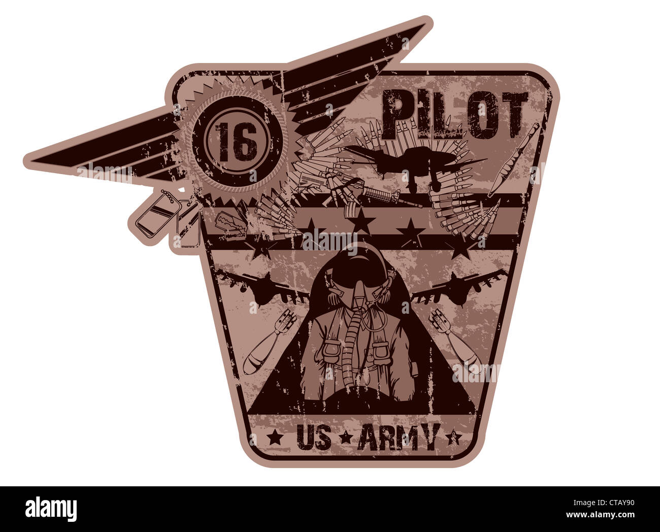 war vintage label vector illustration Stock Photo - Alamy