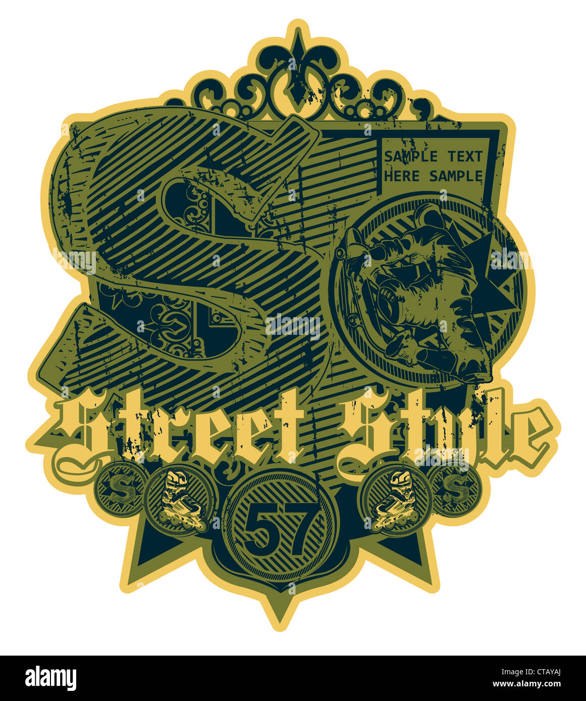 grunge urban label vector illustration Stock Photo - Alamy