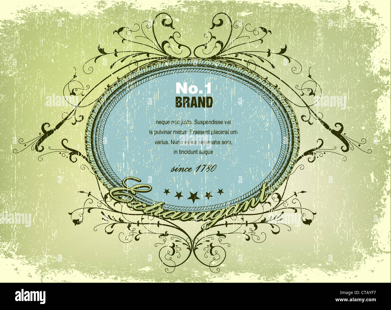 vector elegant label with grunge background Stock Photo - Alamy