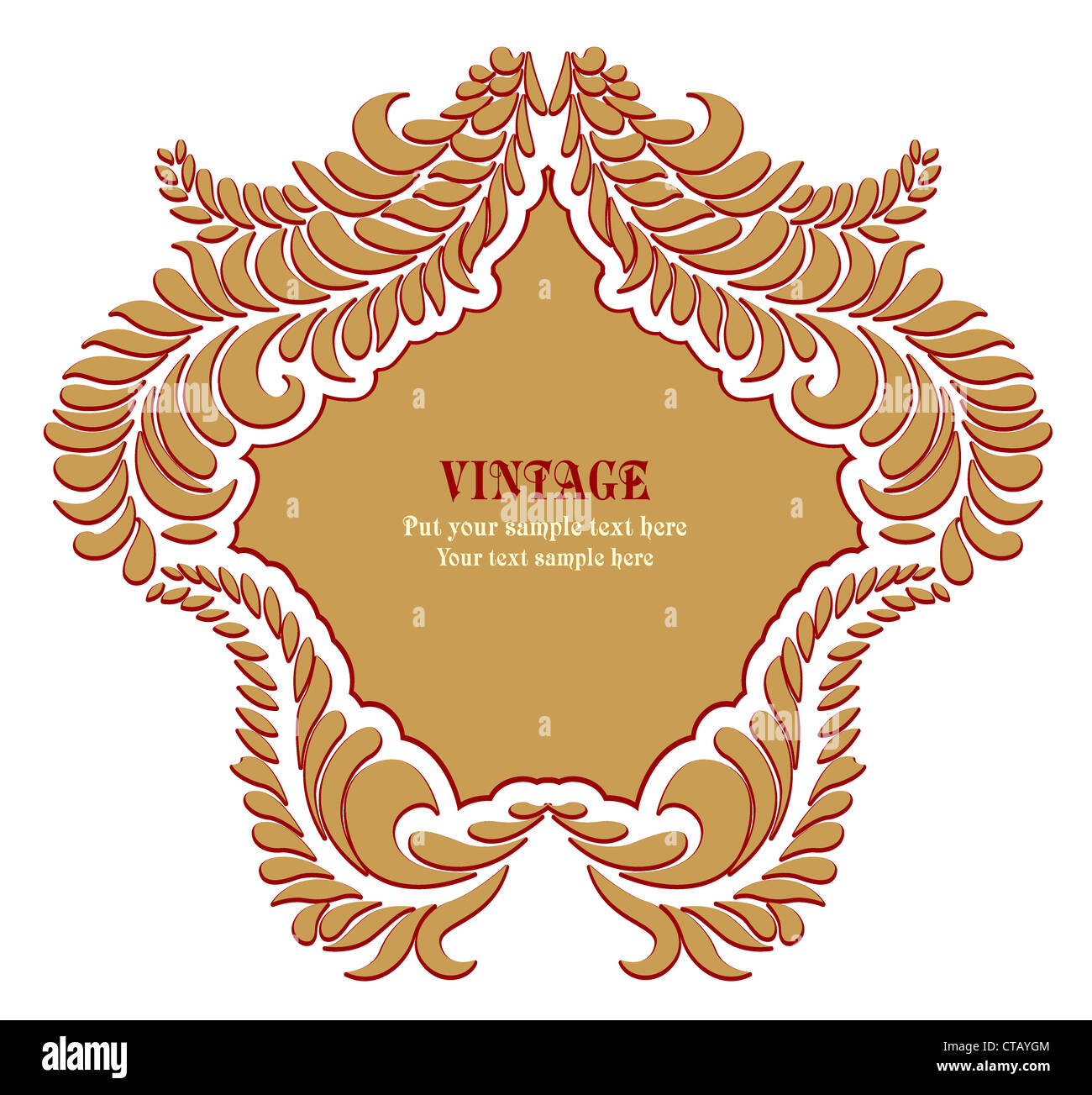 vintage floral frame with space for text Stock Photo - Alamy