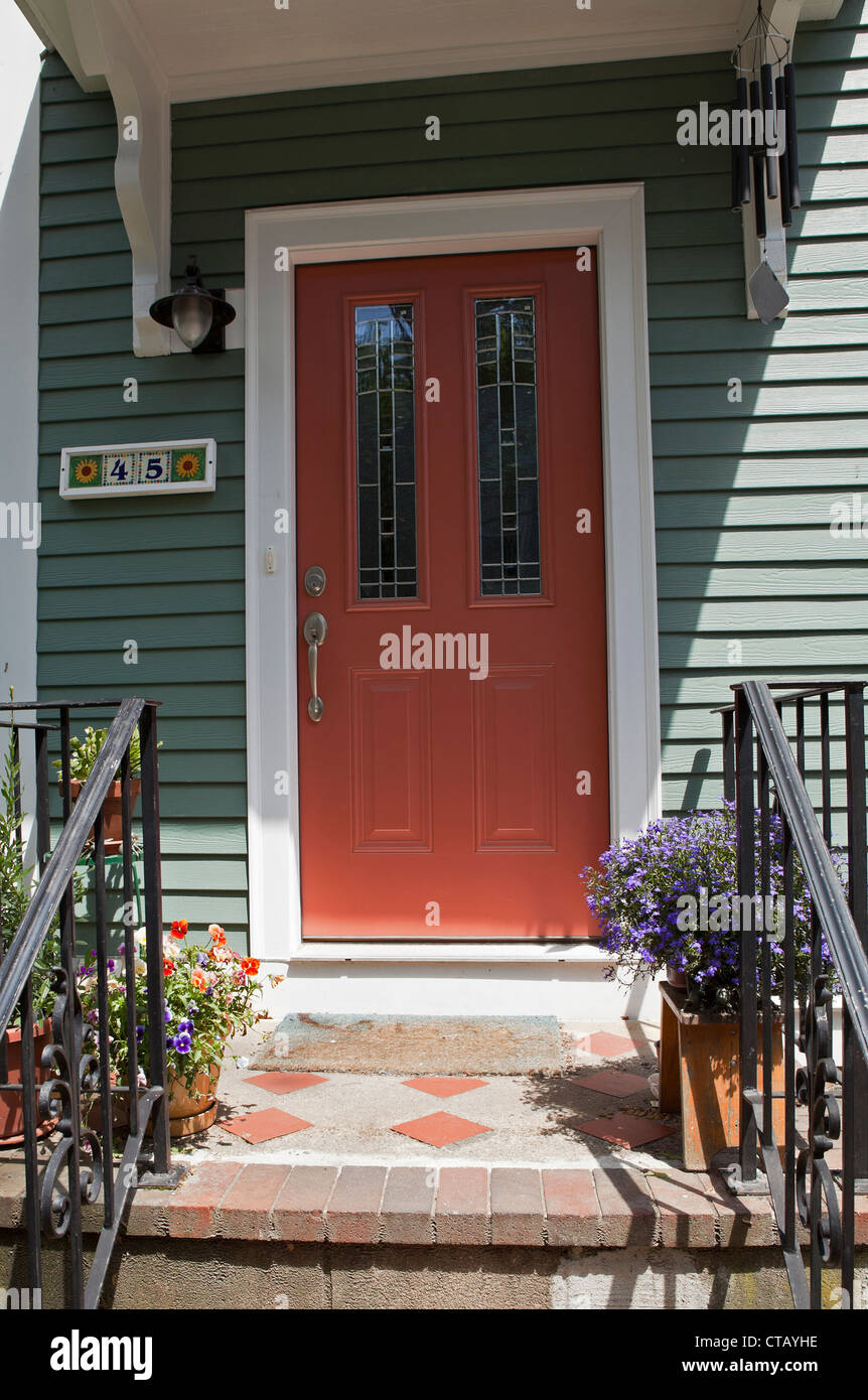 A residence in Boston has many fine features at the front entrance ...