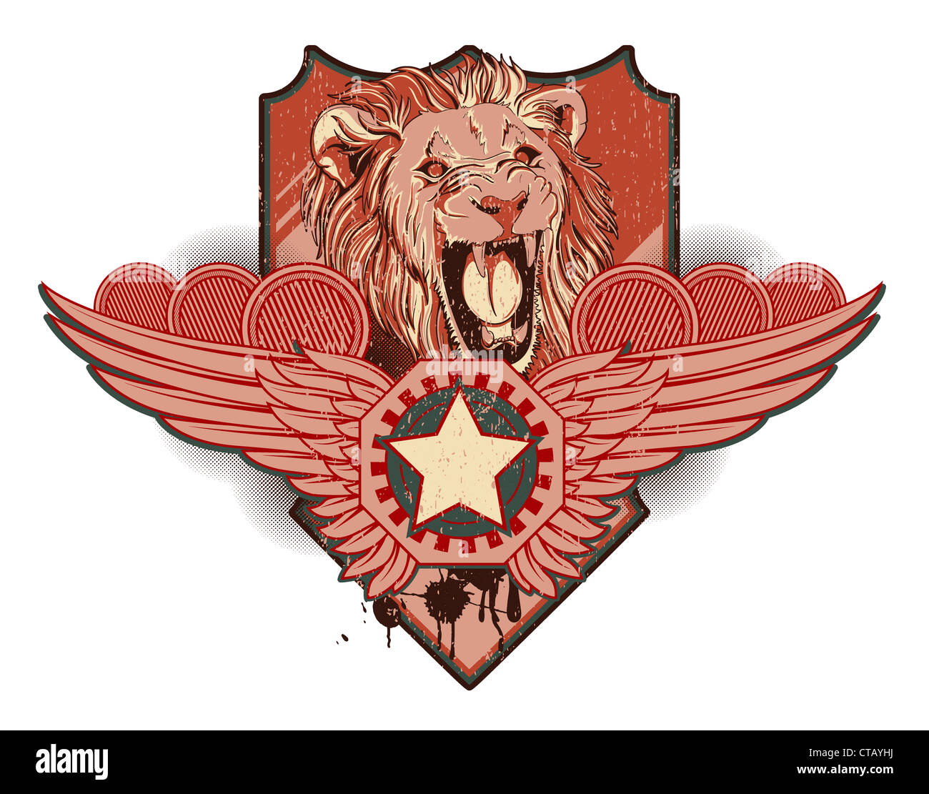 Vintage label lion hi-res stock photography and images - Alamy