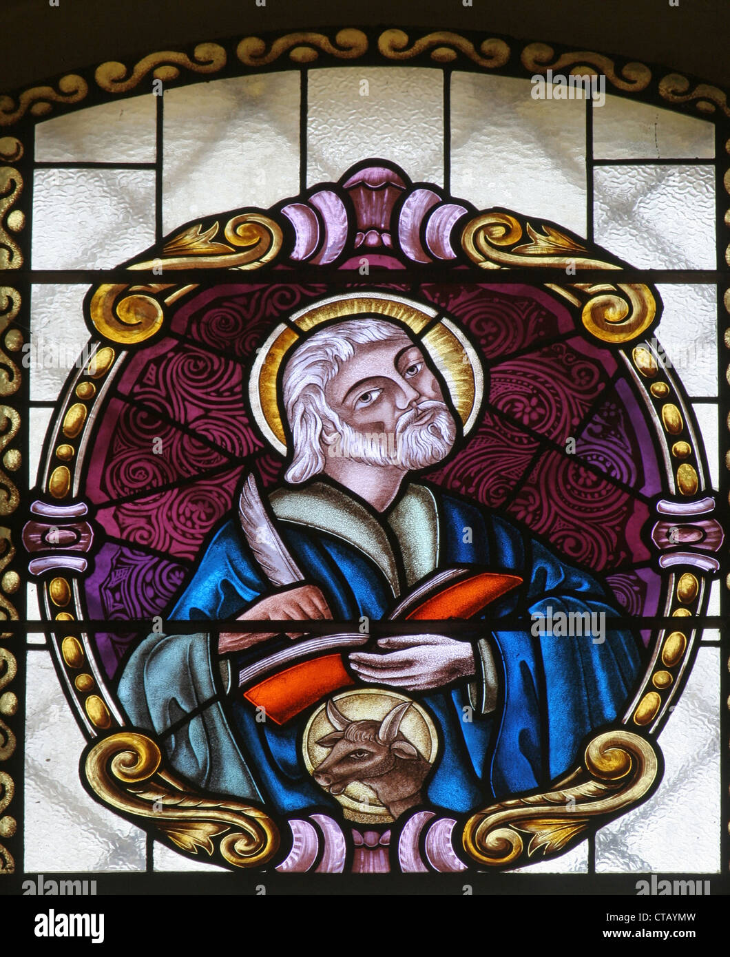 Saint luke symbol stained glass hi-res stock photography and images - Alamy