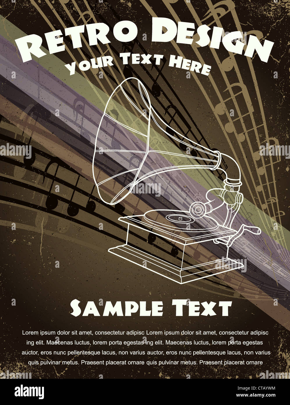 retro music poster vector illustration Stock Photo - Alamy