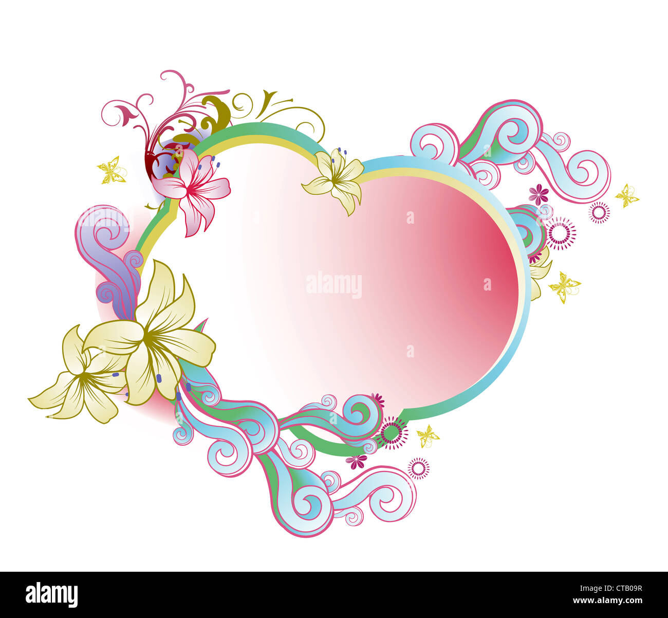 abstract illustration of a frame with floral Stock Photo - Alamy