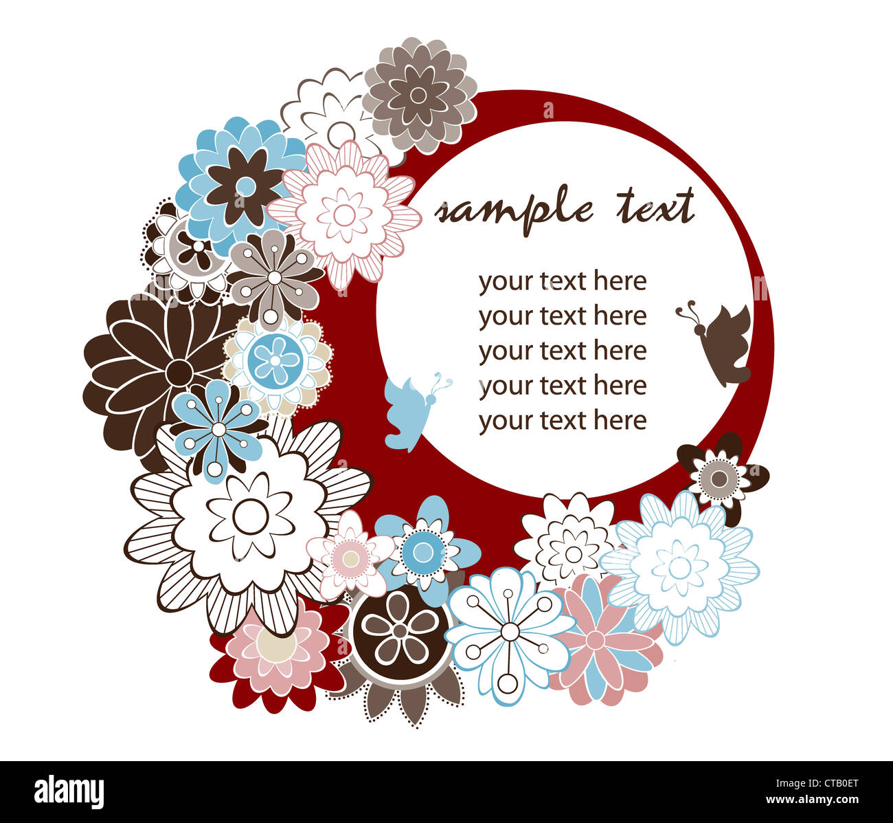 spring floral frame vector illustration Stock Photo - Alamy