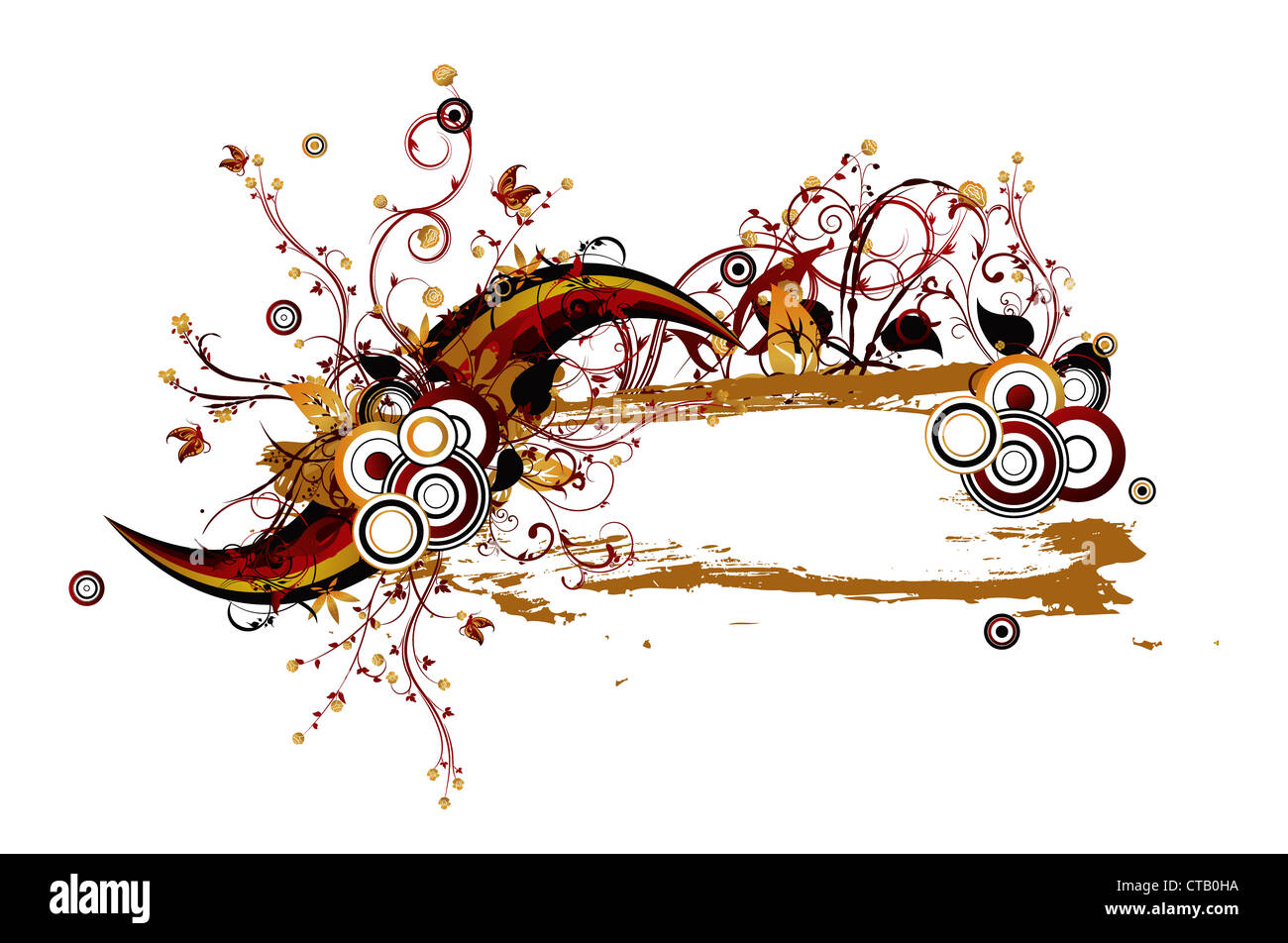 abstract illustration of a frame with floral Stock Photo - Alamy