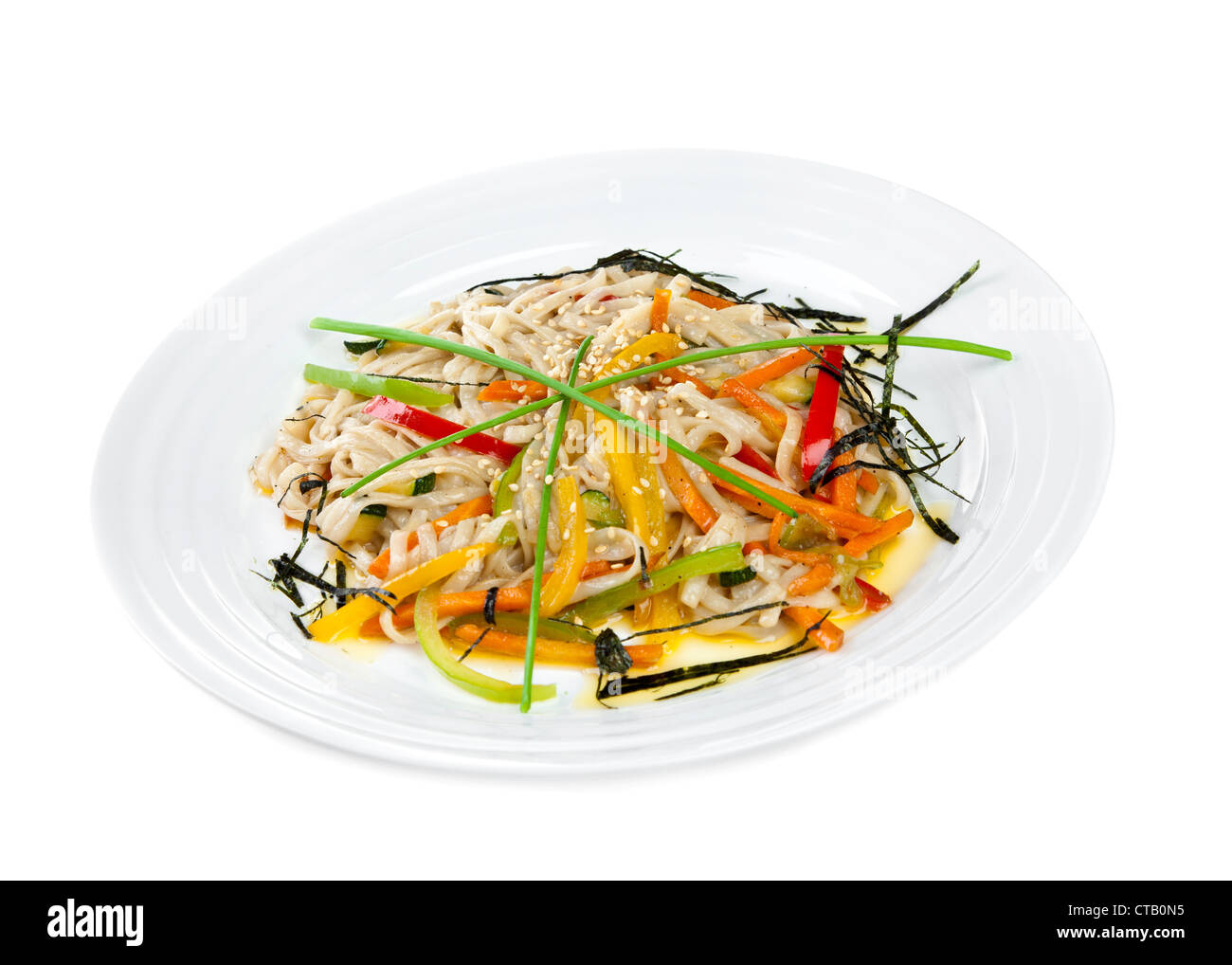 Appetizing noodles isolated on a white background Stock Photo - Alamy