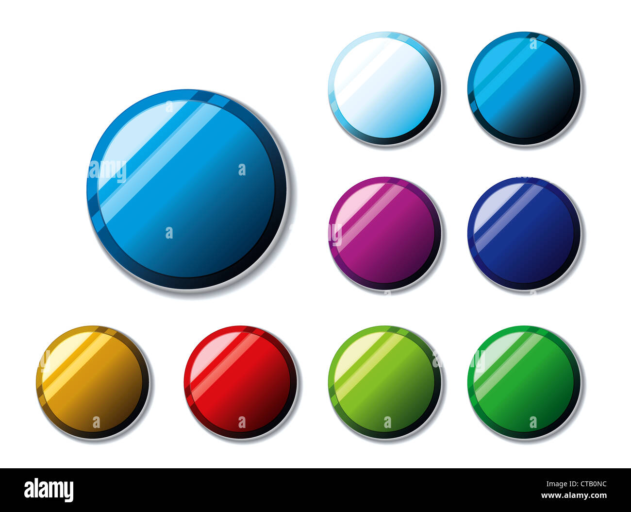 glossy buttons set vector illustration Stock Photo - Alamy