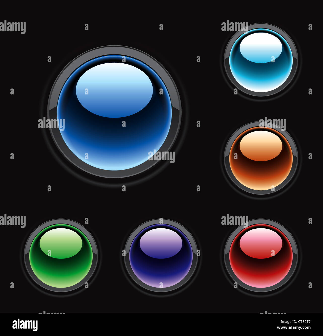 glossy buttons set vector illustration Stock Photo - Alamy