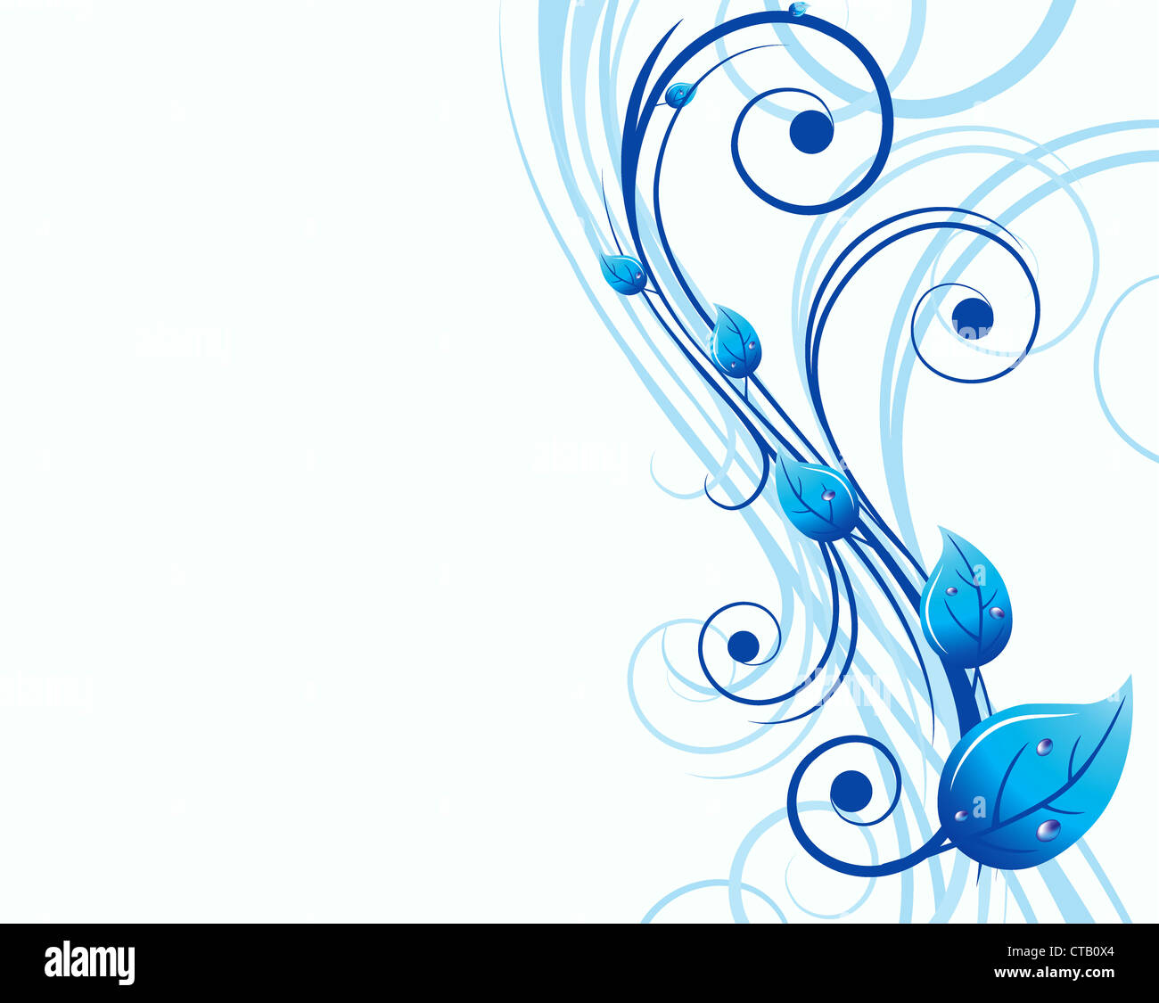 vector blue floral illustration Stock Photo - Alamy