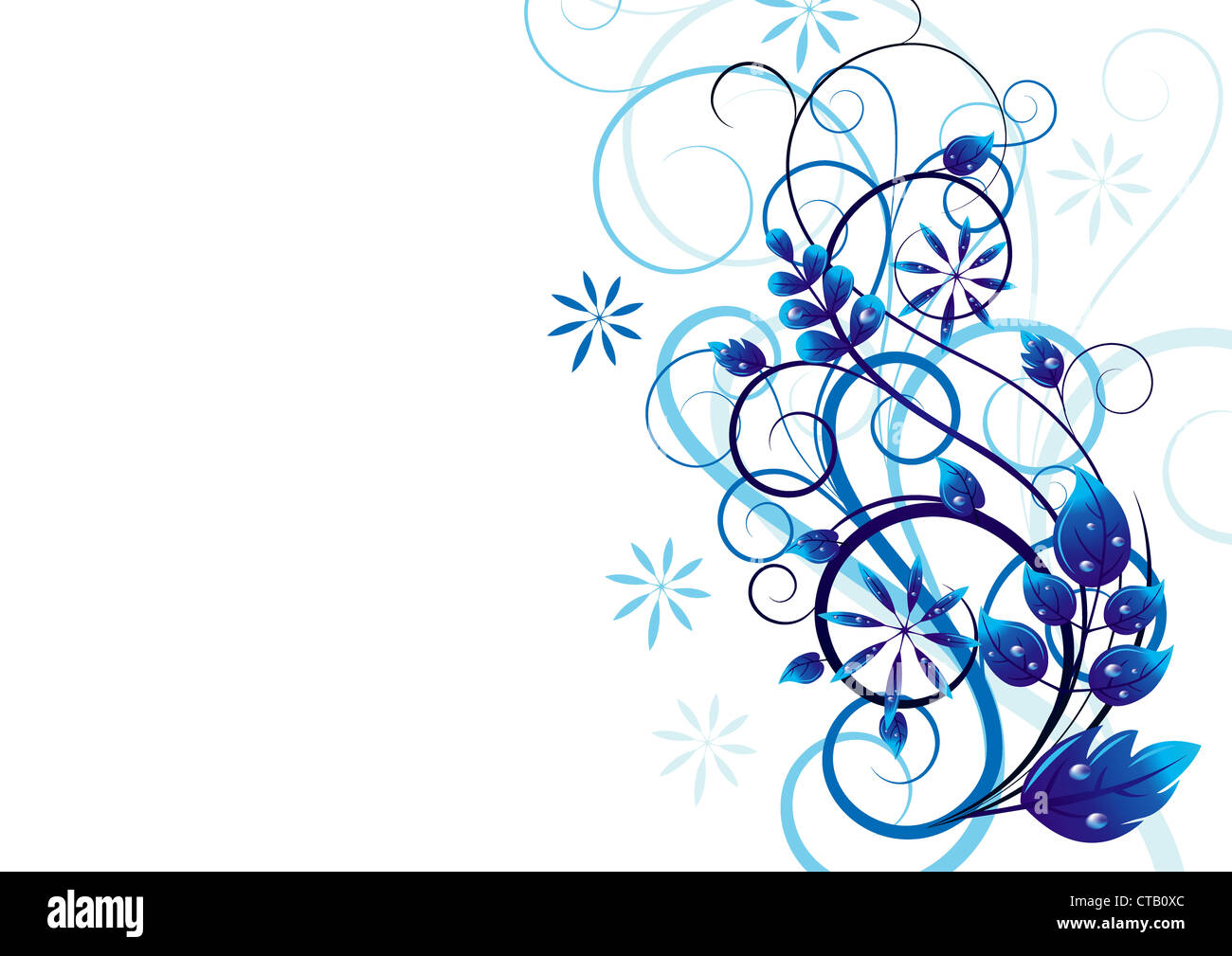 vector blue floral illustration Stock Photo - Alamy