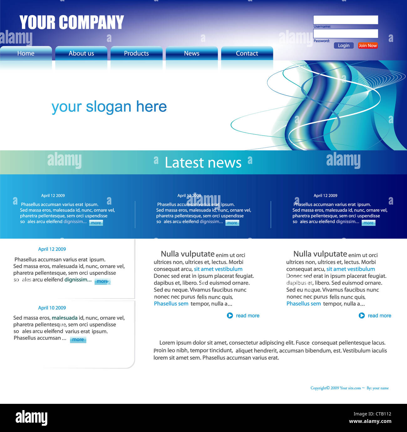 glossy website template vector illustration Stock Photo - Alamy