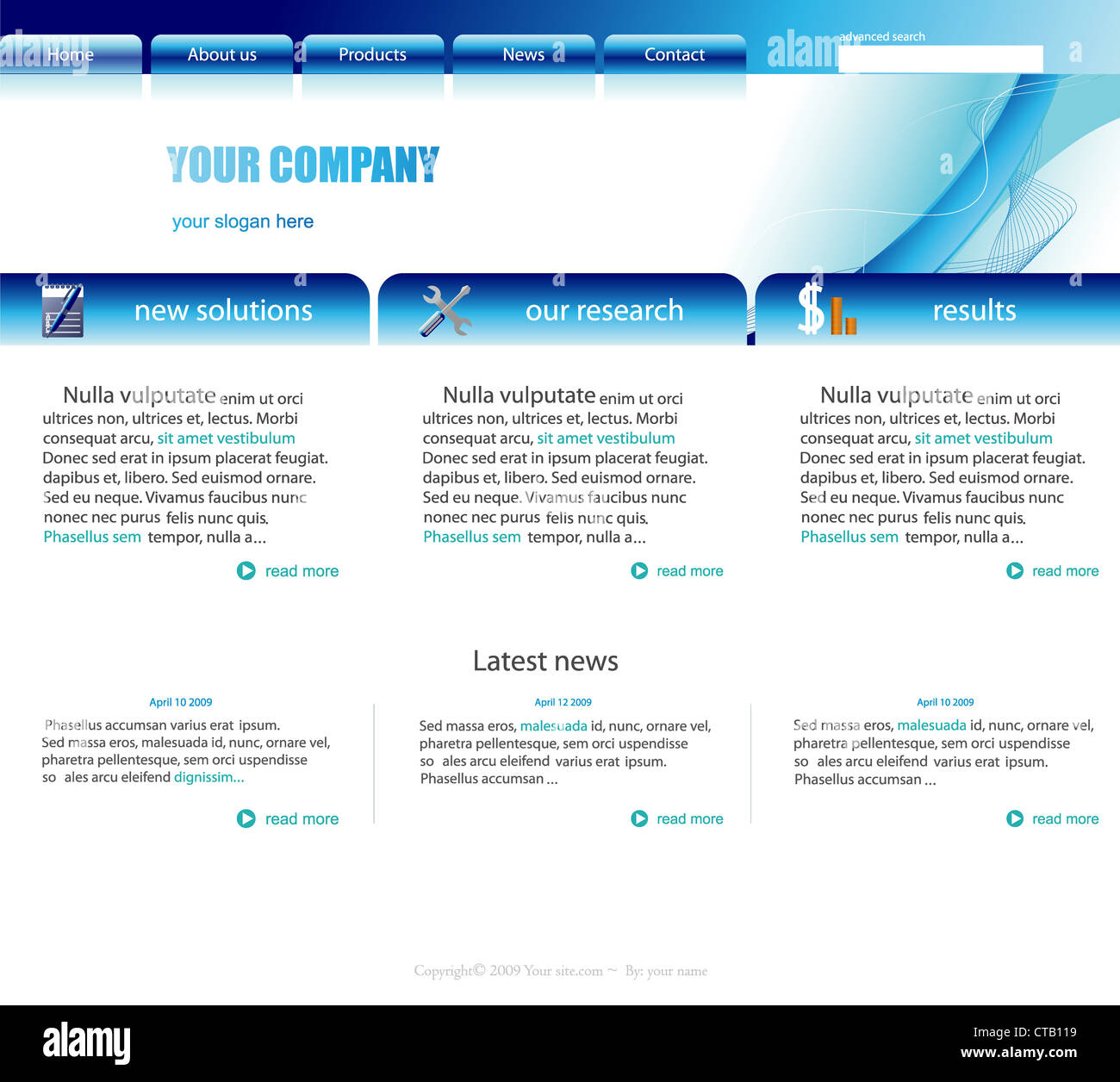 glossy website template vector illustration Stock Photo - Alamy