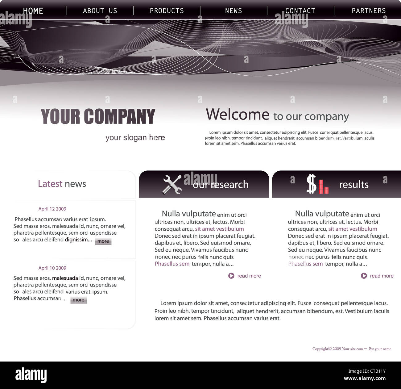 glossy website template vector illustration Stock Photo - Alamy