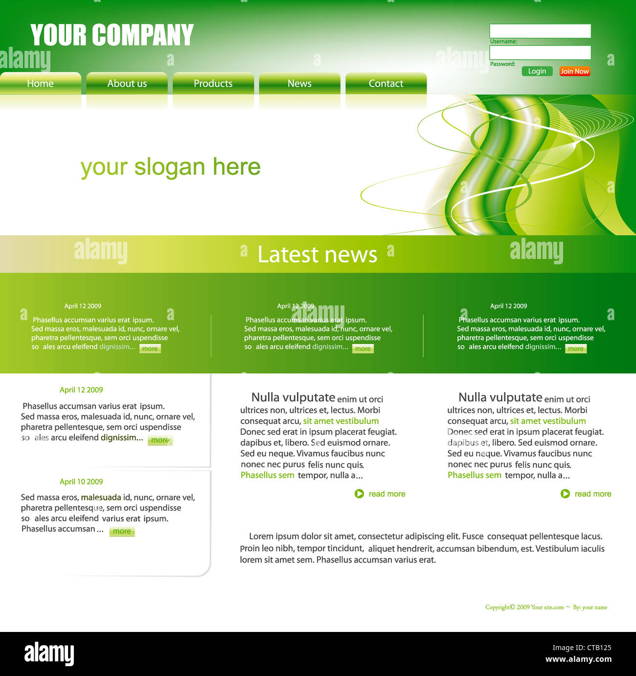 green glossy website template vector illustration Stock Photo - Alamy
